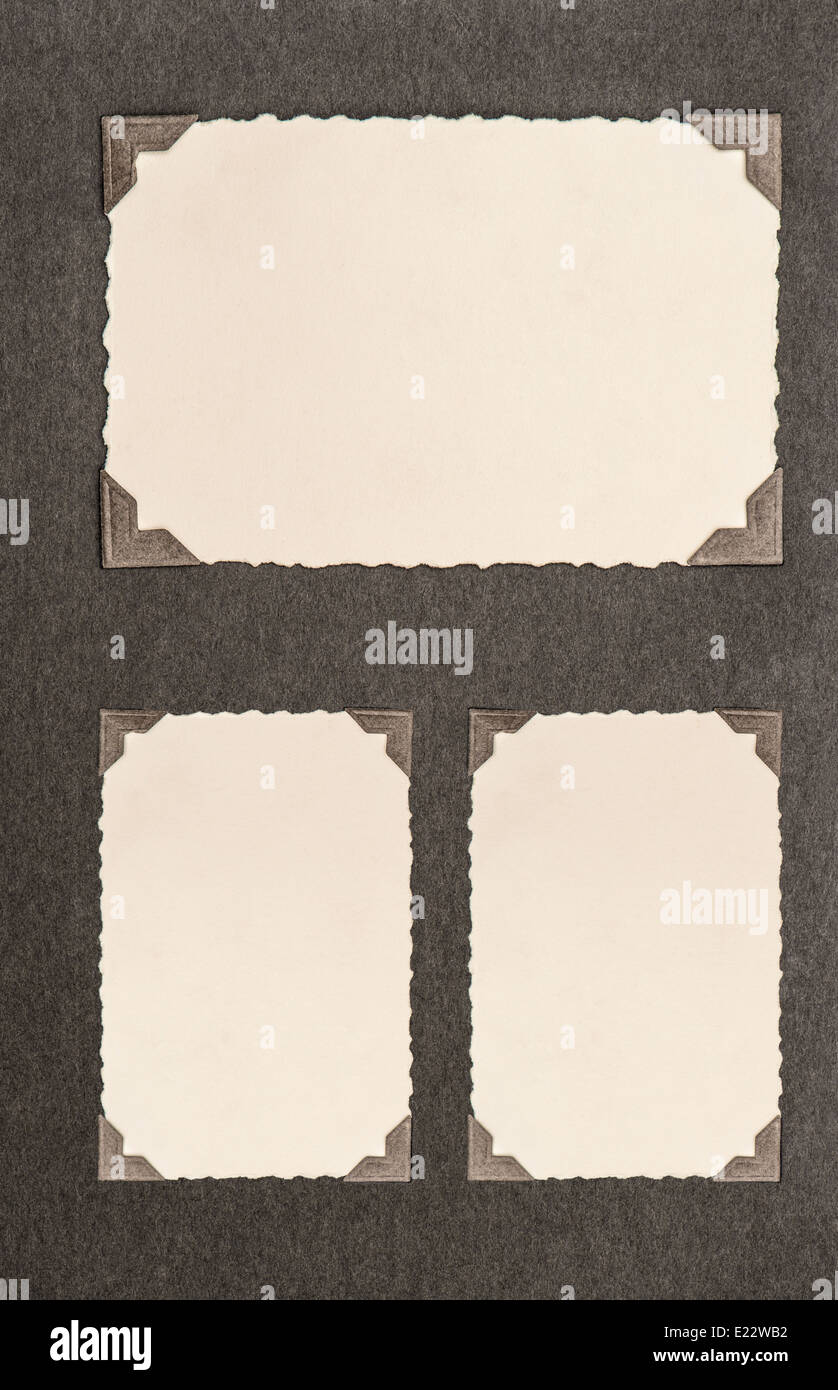 aged photo paper with corner. retro style photo album page Stock Photo ...