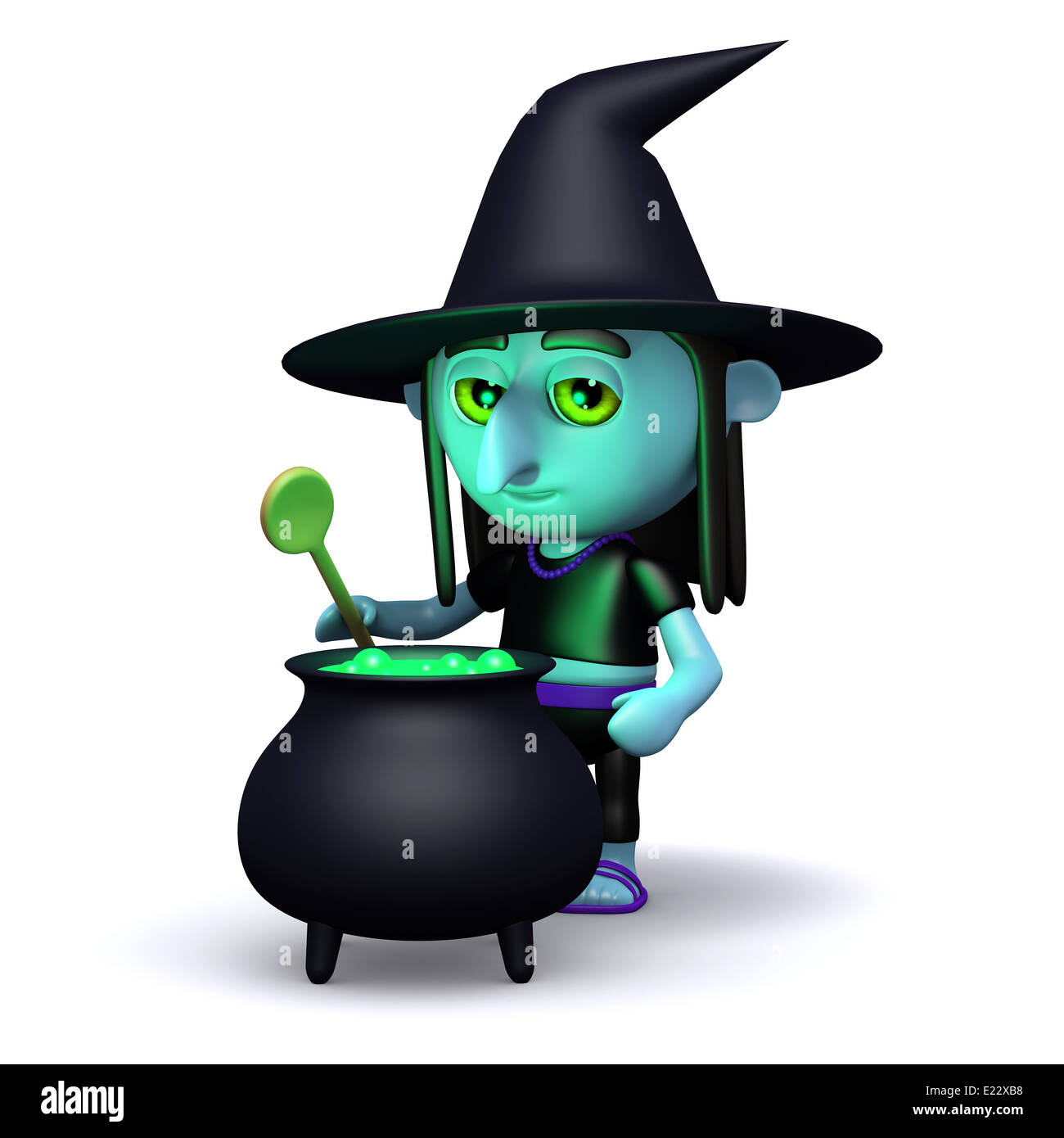 3d Witch is cooking up a spell in her magical cauldron Stock Photo - Alamy