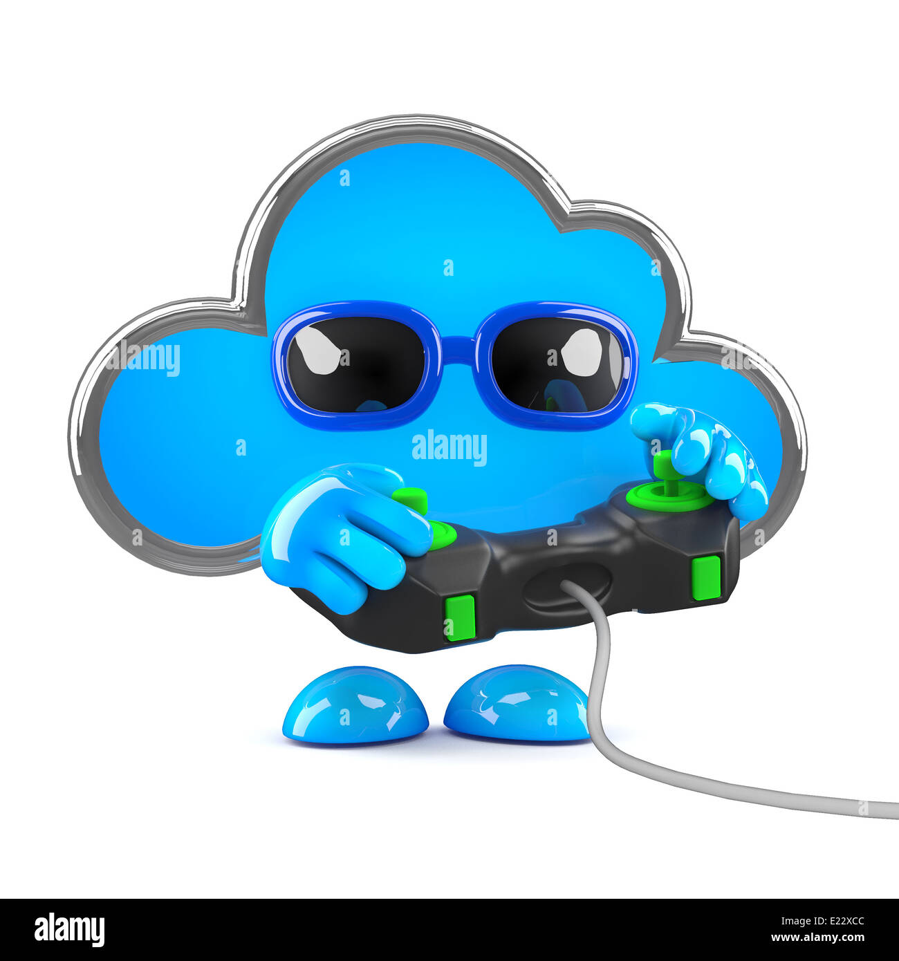3d Cloud is playing a video game Stock Photo - Alamy