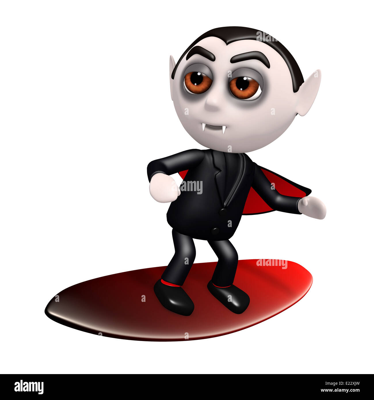 3d Dracula the vampire rides his blood red surfboard Stock Photo - Alamy