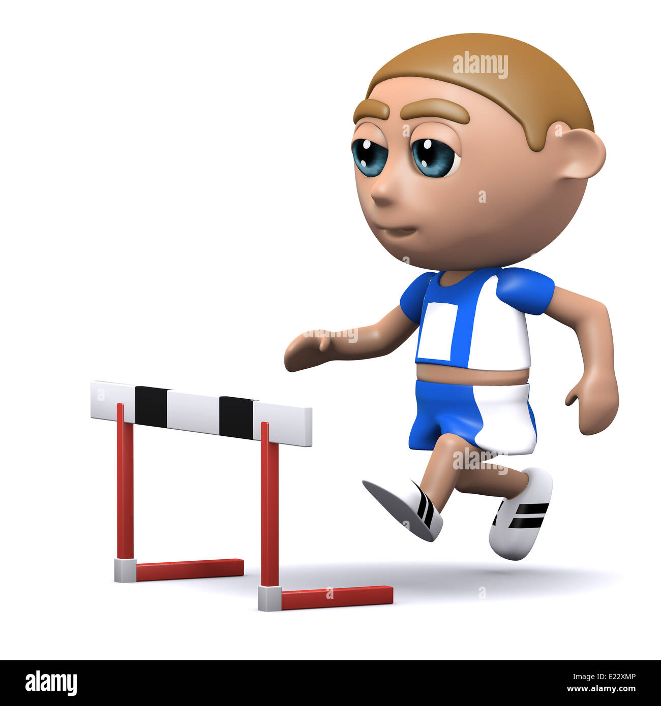 3d Runner approaches the hurdle Stock Photo - Alamy
