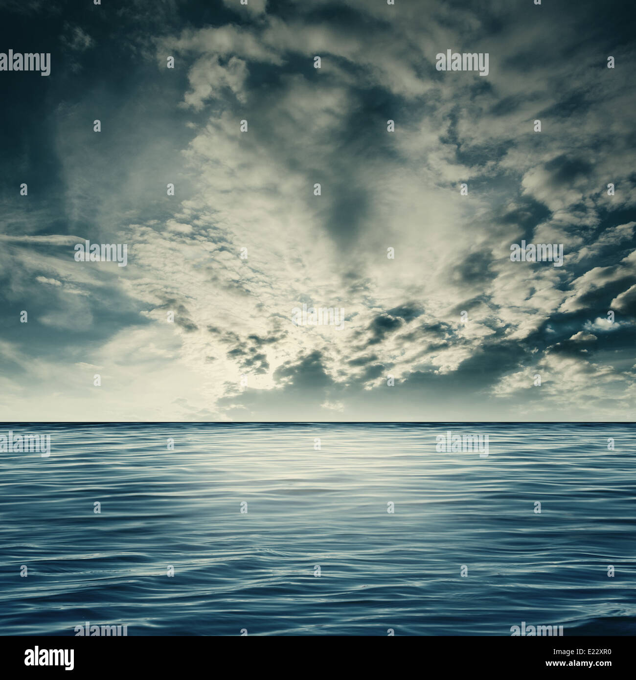 Dramatic sea, natural landscape with clouds and sea surface Stock Photo ...
