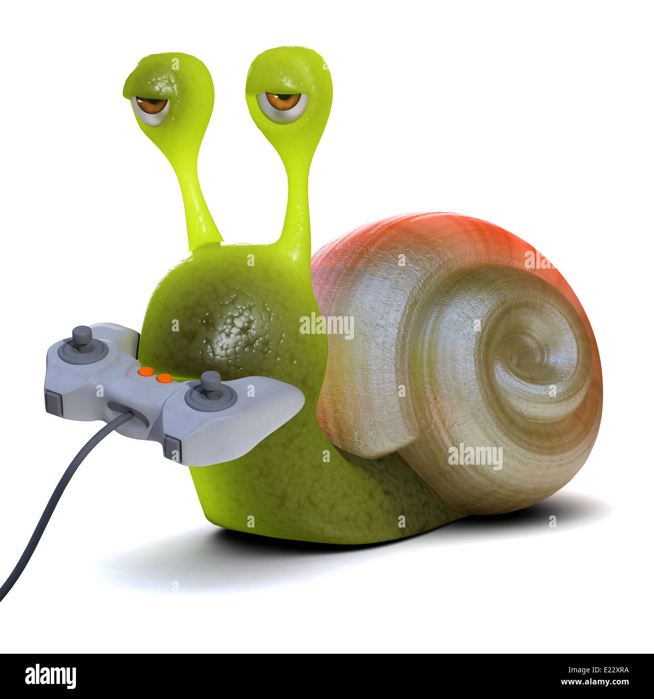 3d Snail plays video games all day Stock Photo - Alamy