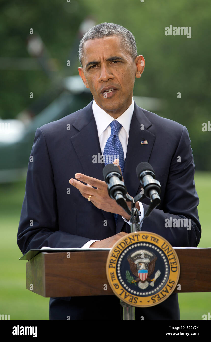 United States President Barack Obama makes a statement on the situation ...