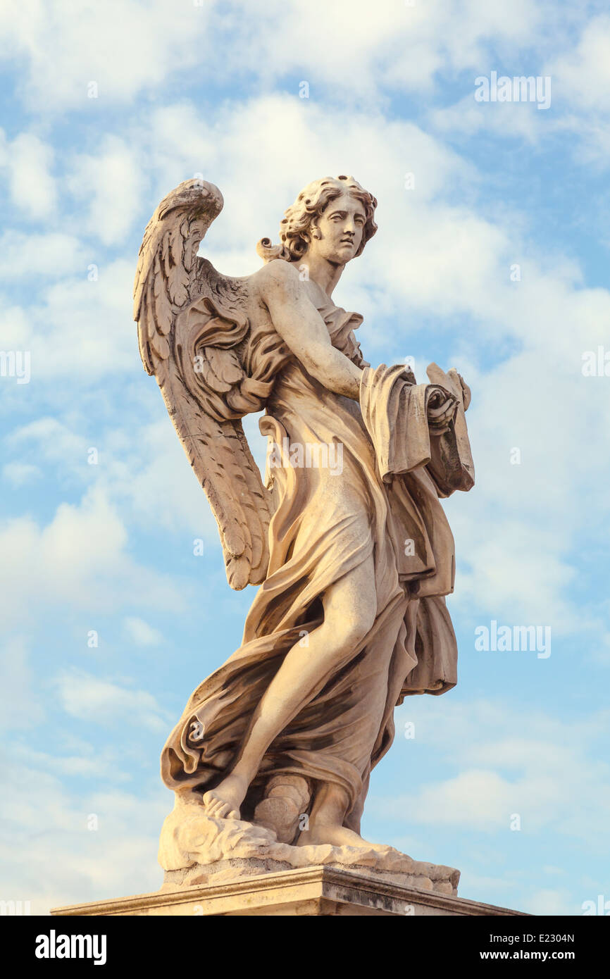 Statue angel with the garment and dice ponte santangelo bridge hi-res ...