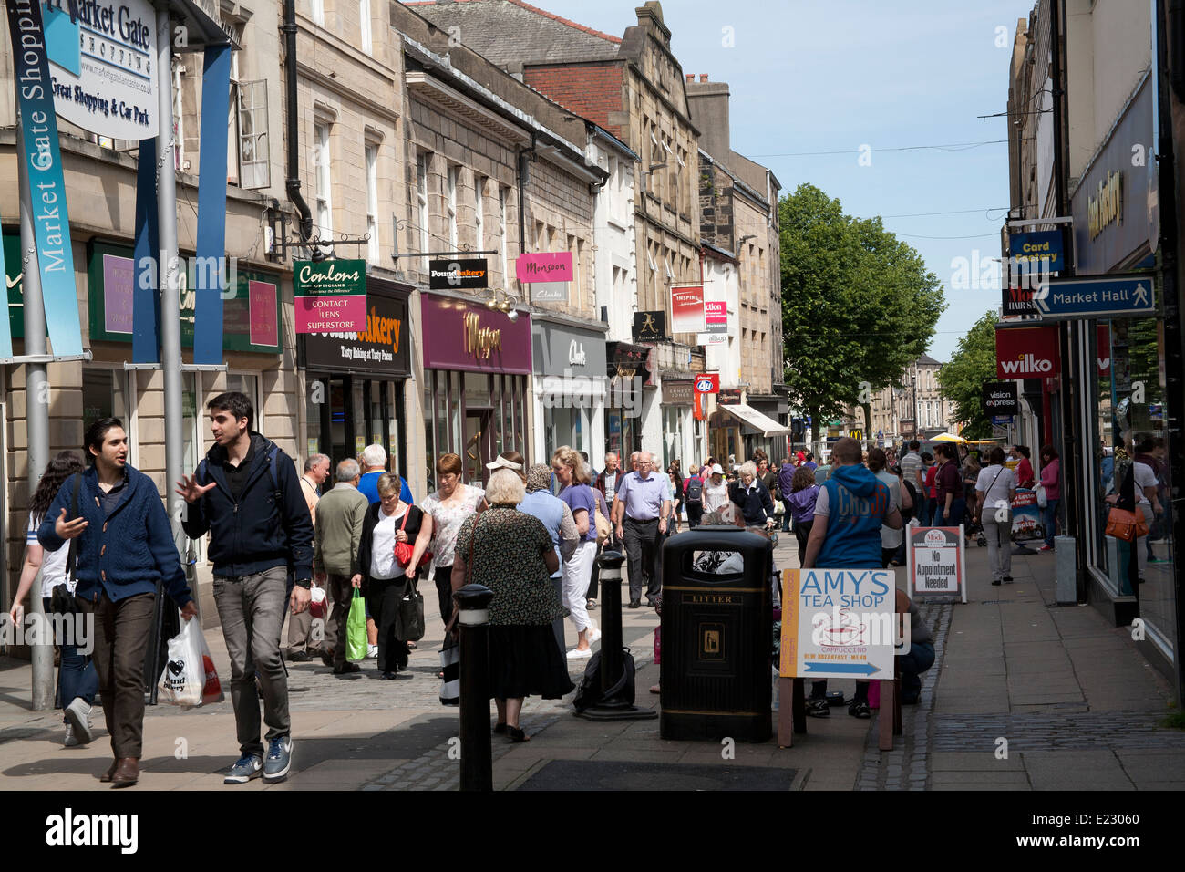 Saturday shoppers in Penny Street, Lancaster England UK Stock Photo - Alamy