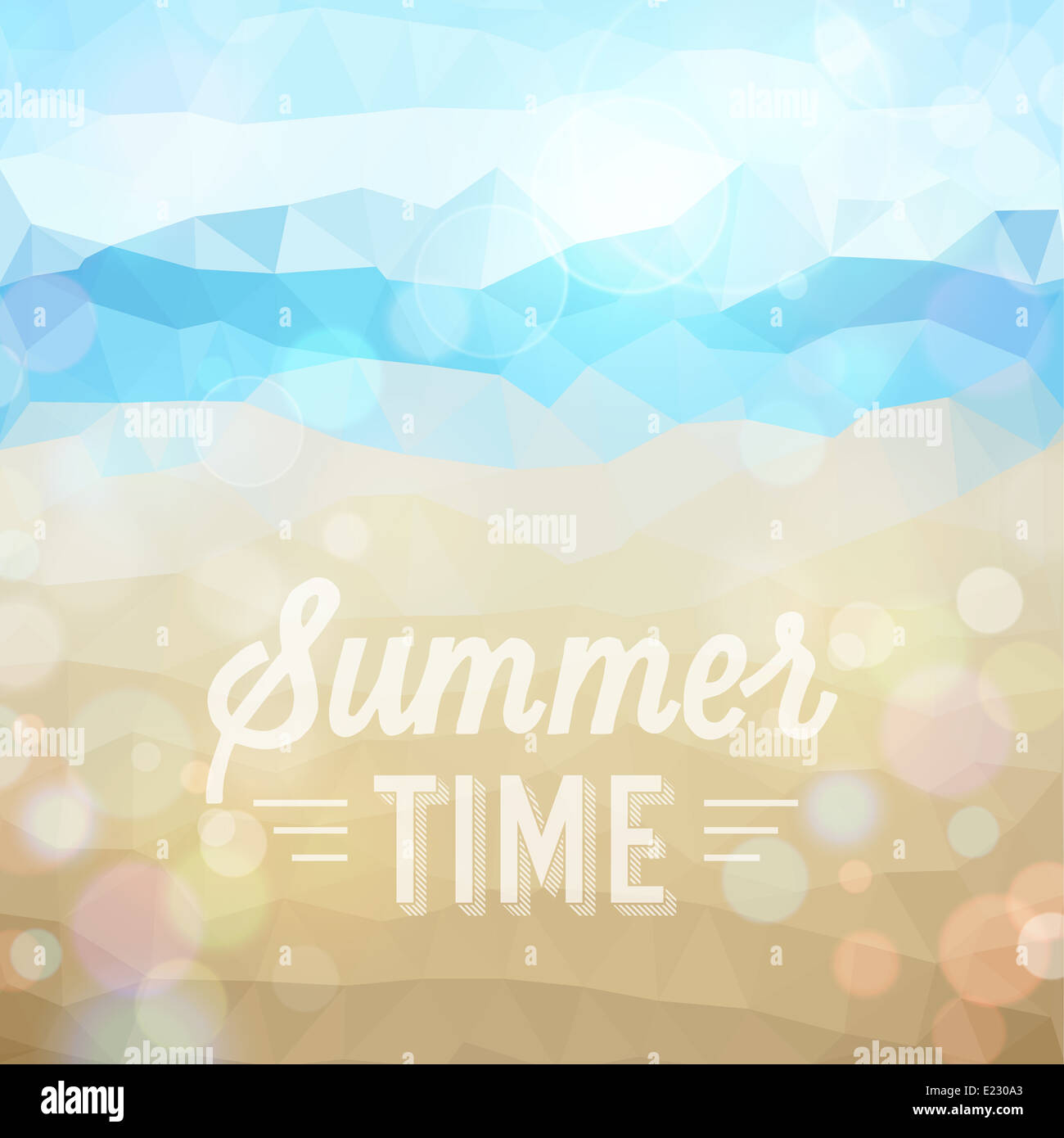 Summer time. Poster on tropical beach background. Raster version Stock ...