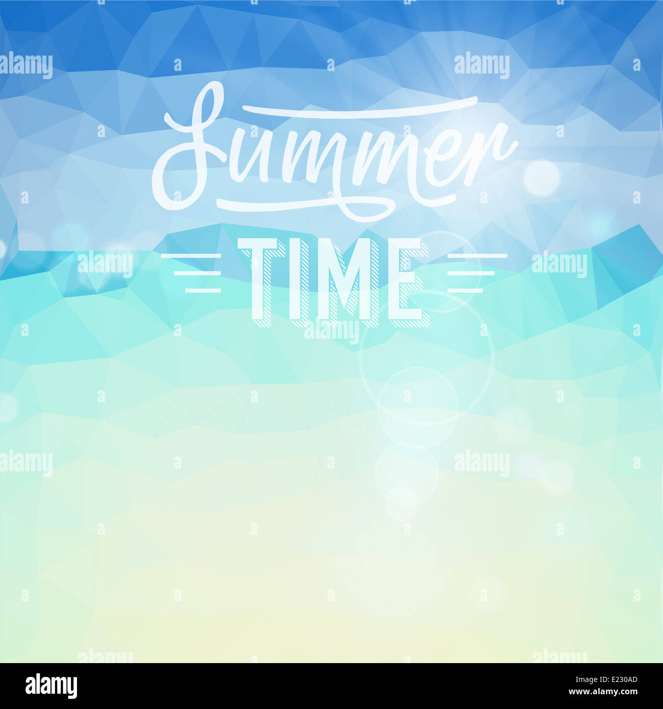 Summer time. Poster on tropical beach background. Raster version Stock ...