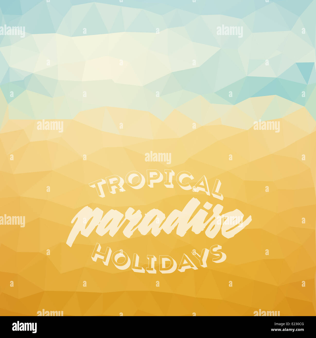 Tropical paradise holidays. Summer poster on beach low poly background ...