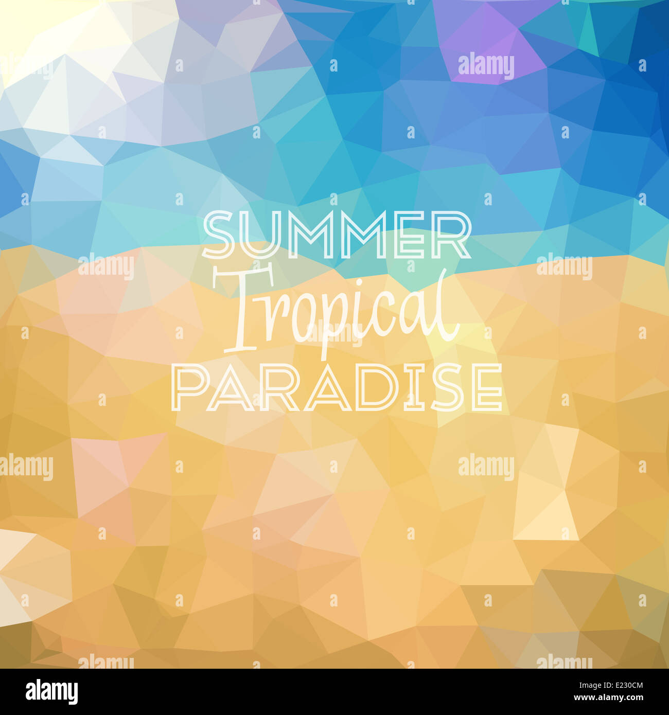 Summer tropical paradise. Poster on abstract low poly background ...