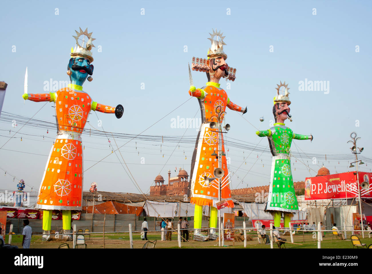 Dussera dusera festival; Ravan statues for Ramleela,delhi Stock Photo ...