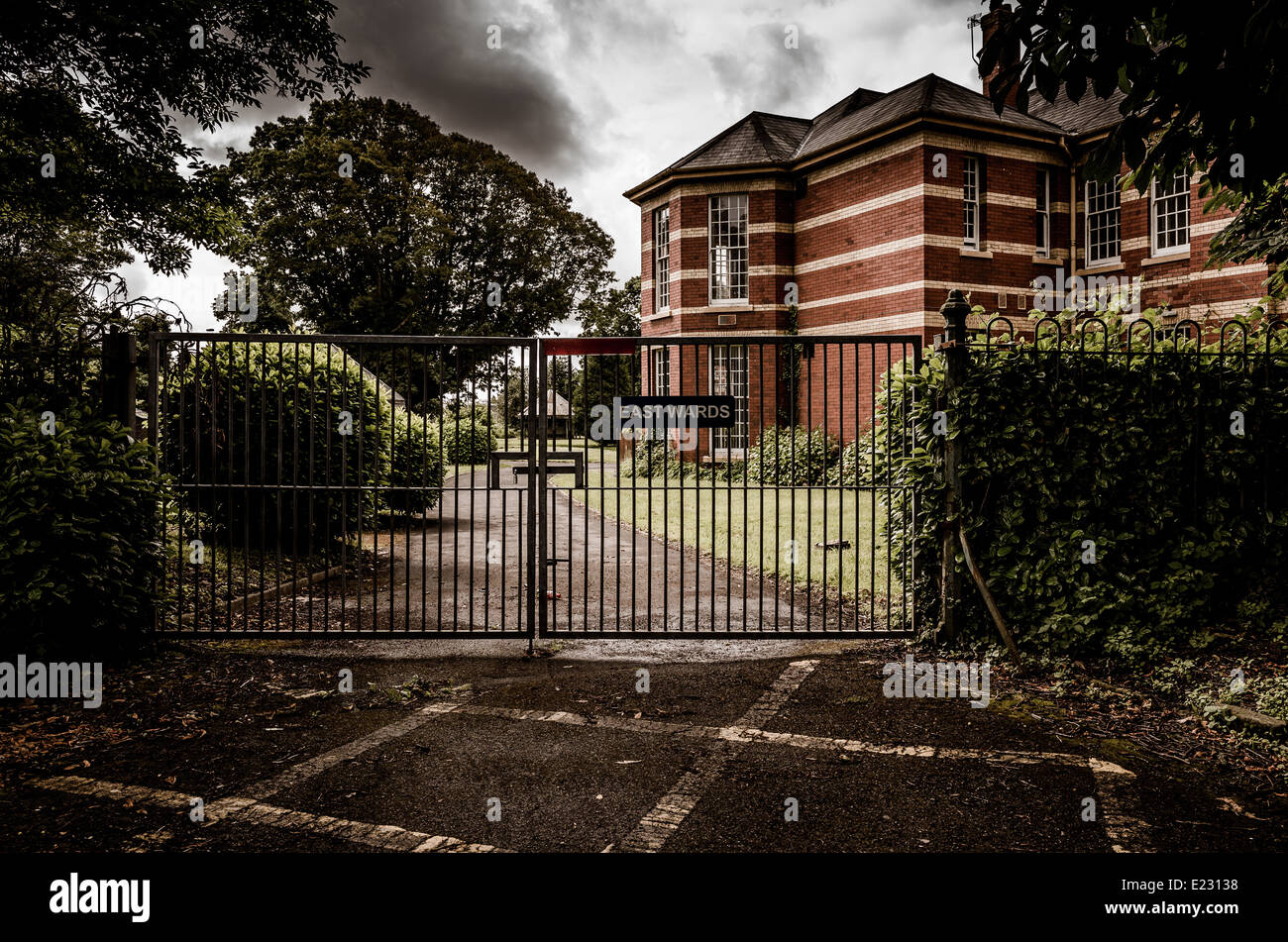 Locked Gates of Whitchurch Hospital Stock Photo - Alamy