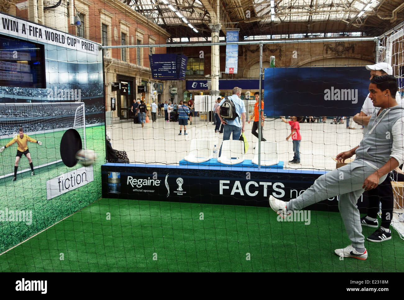 Football penalties game installed in Victoria Station for FIFA World ...