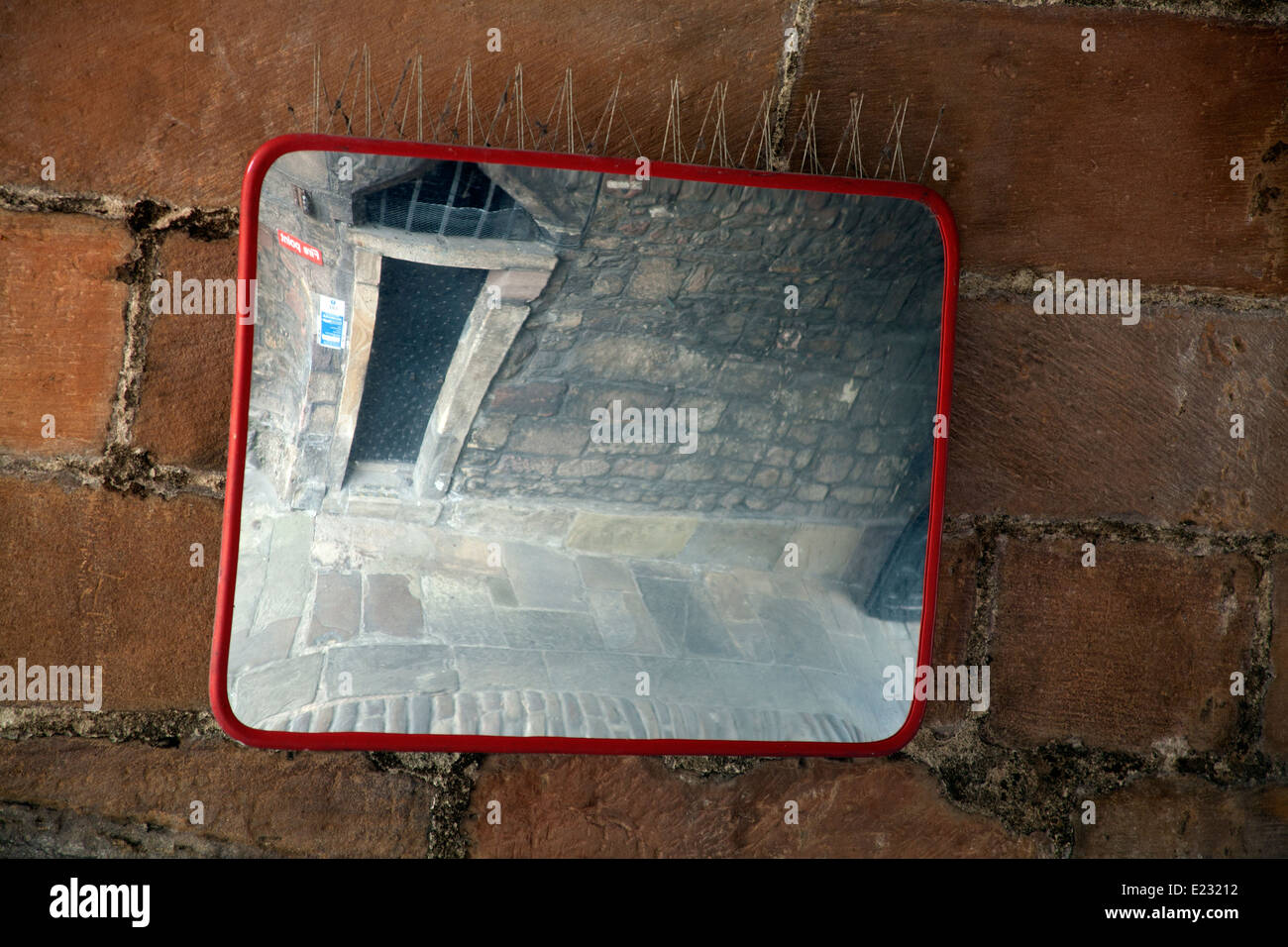 Ceiling mirrors to check for escaping prisoners at entrance of Her ...