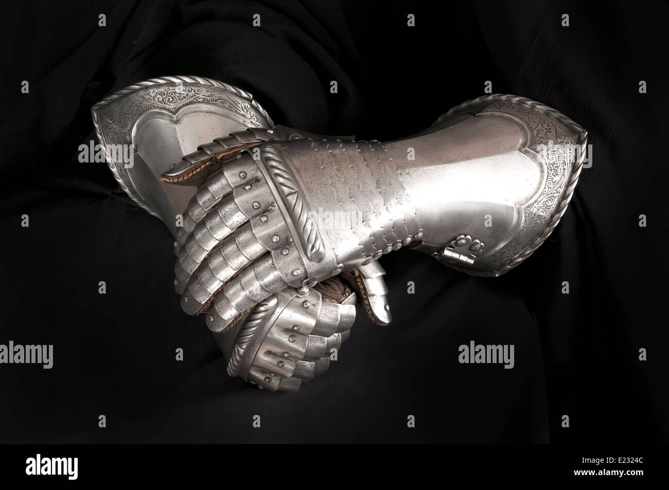 Hand protection medieval knight. Element protective armor Stock Photo ...