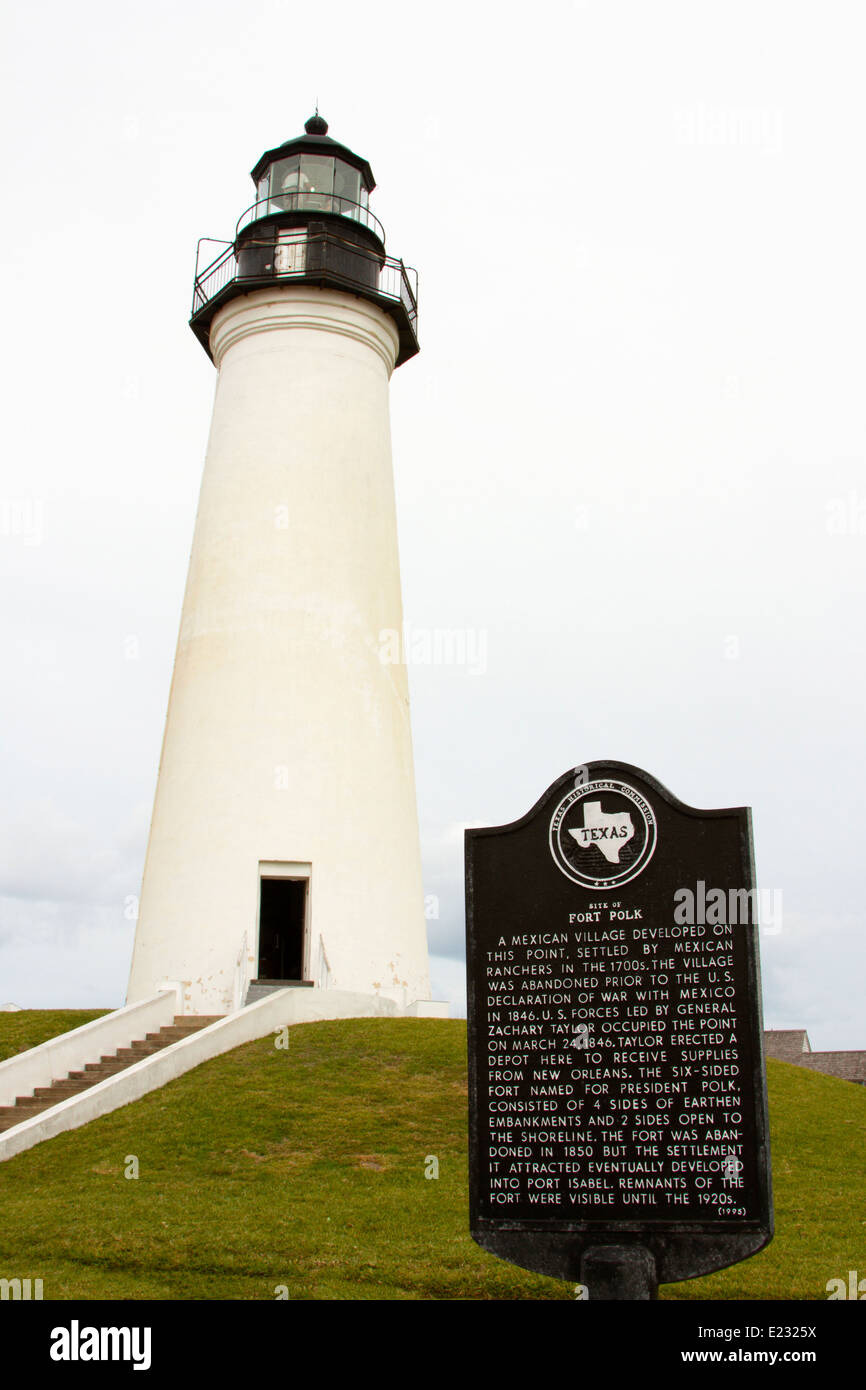Point Isabel Light House in Port Isabel, Texas with Fort Polk ...