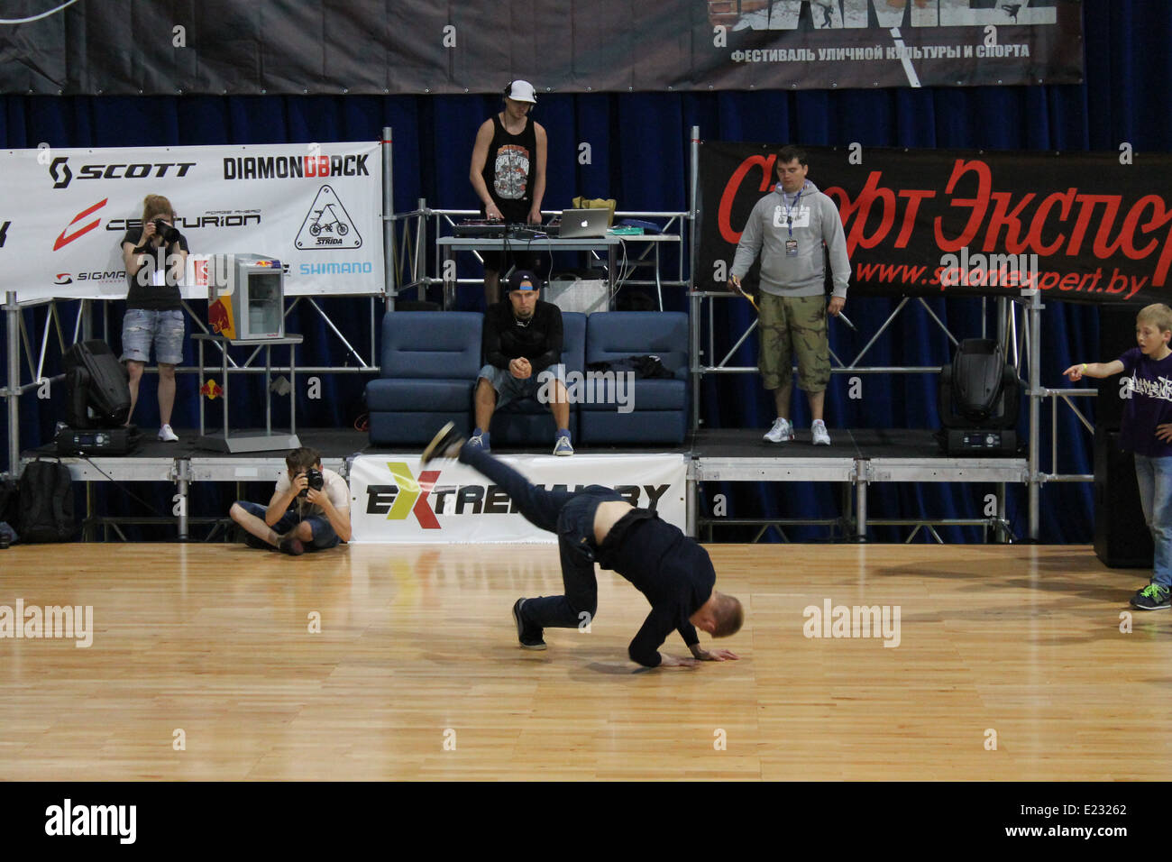 sport competition for break dance in freestyle on Minsk street games ...