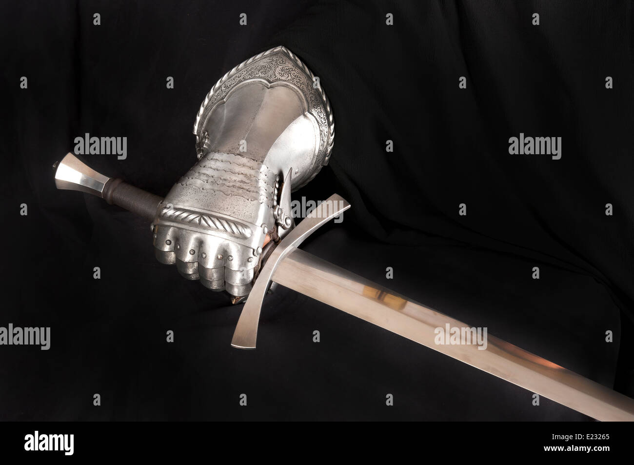 Hand protection medieval knight. Element protective armor Stock Photo ...