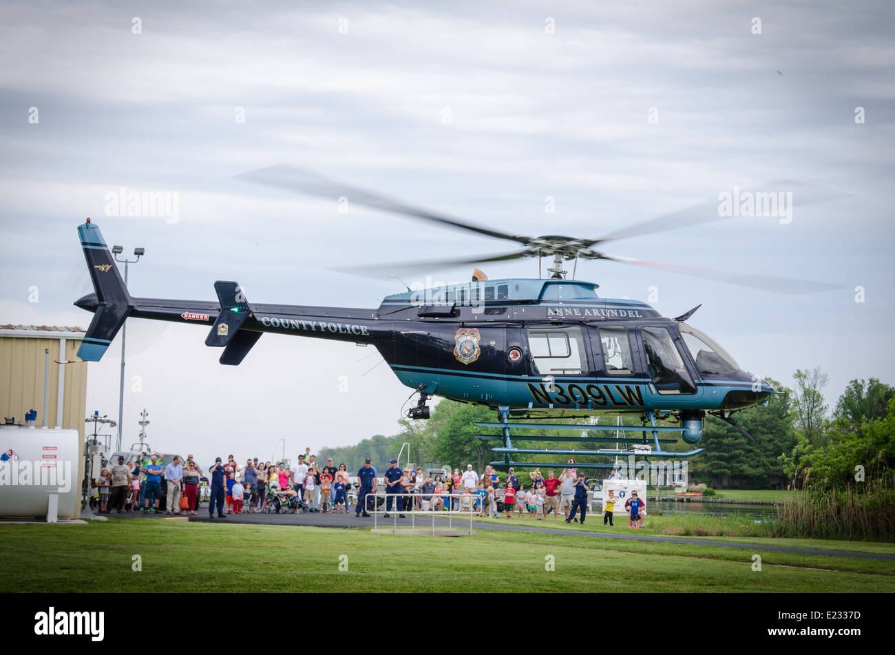 Police Helicopter Taking Off Stock Photo - Alamy
