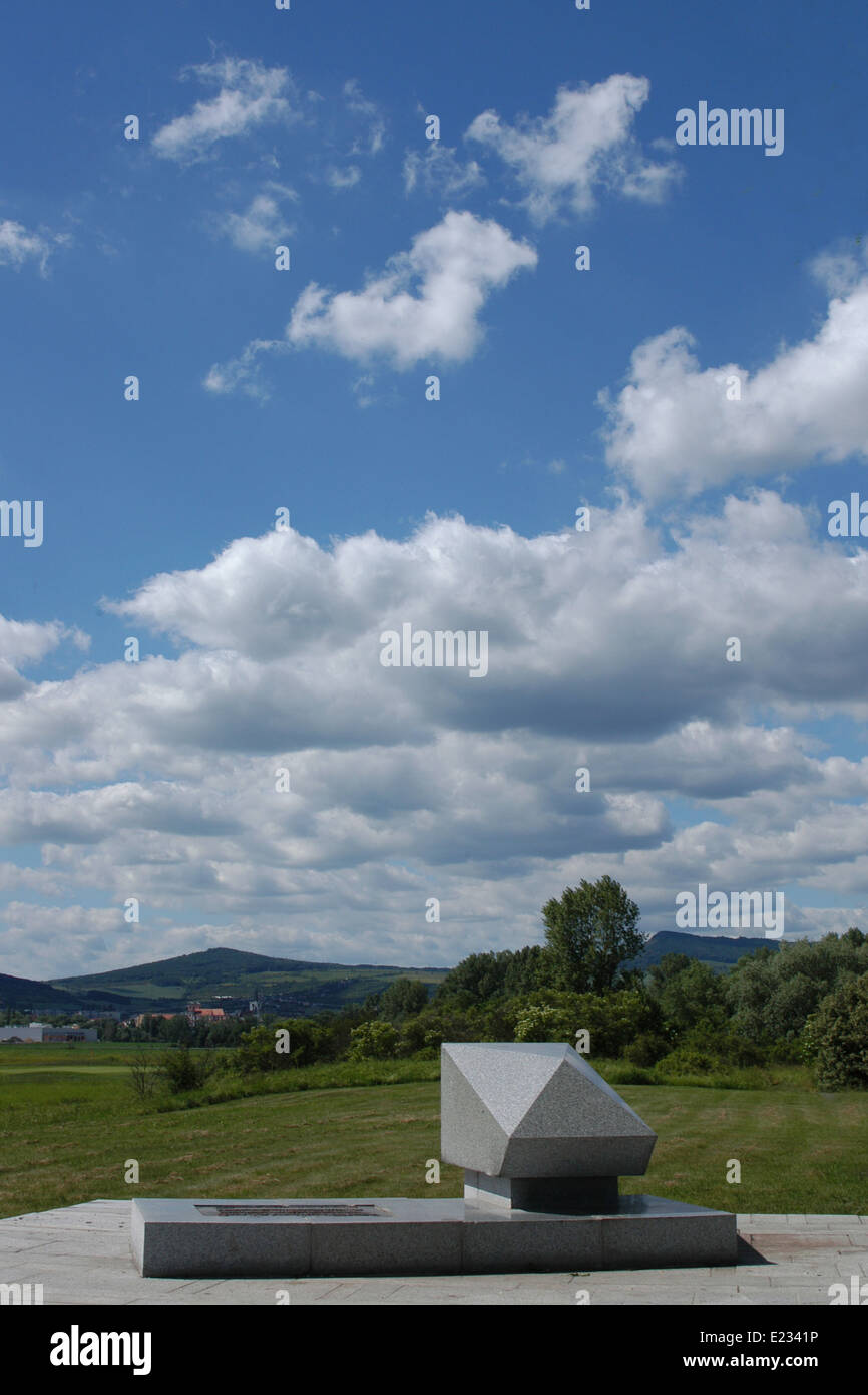 Memorial stone on the place where ashes of 22,000 Jewish Victims of the ...