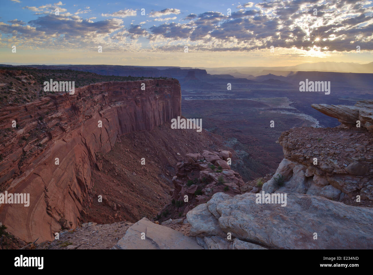 Morning at Buck Canyon Overlook in Canyonlands National Park near Moab ...