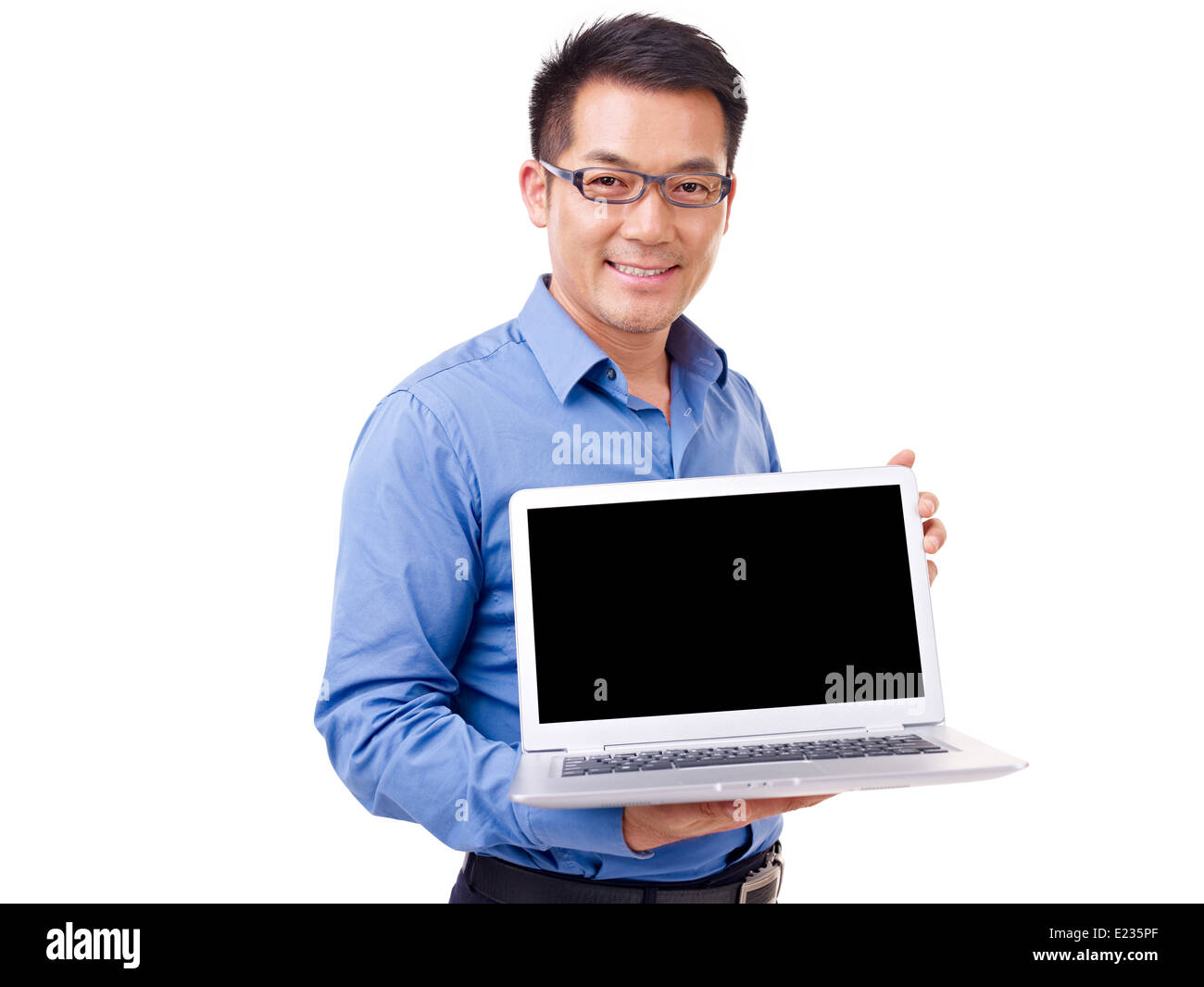 Sales rep with laptop hi-res stock photography and images - Alamy