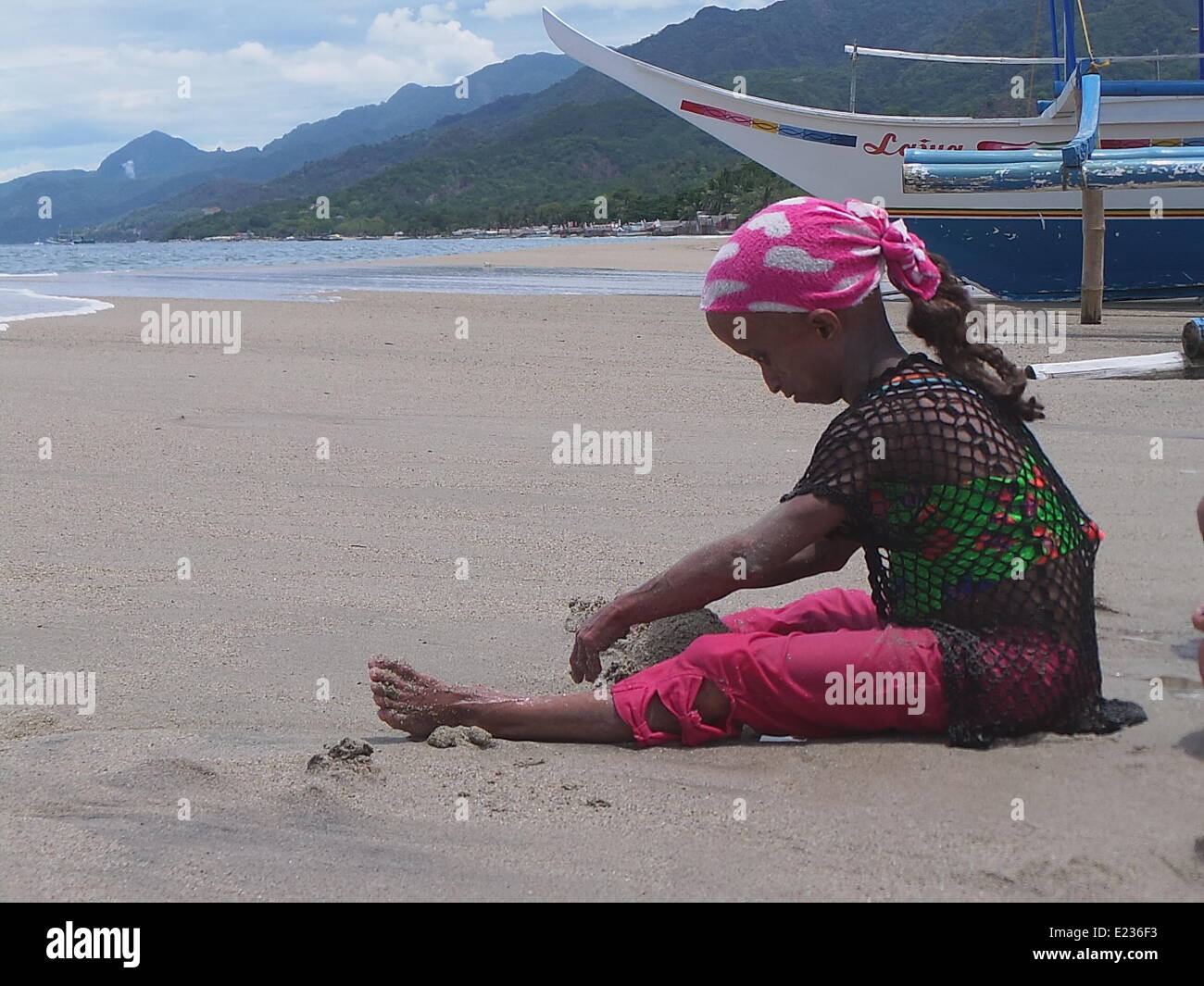 Laiya, Philippines. June 14, 2014. Rochelle Pondare, a kid with rare ...