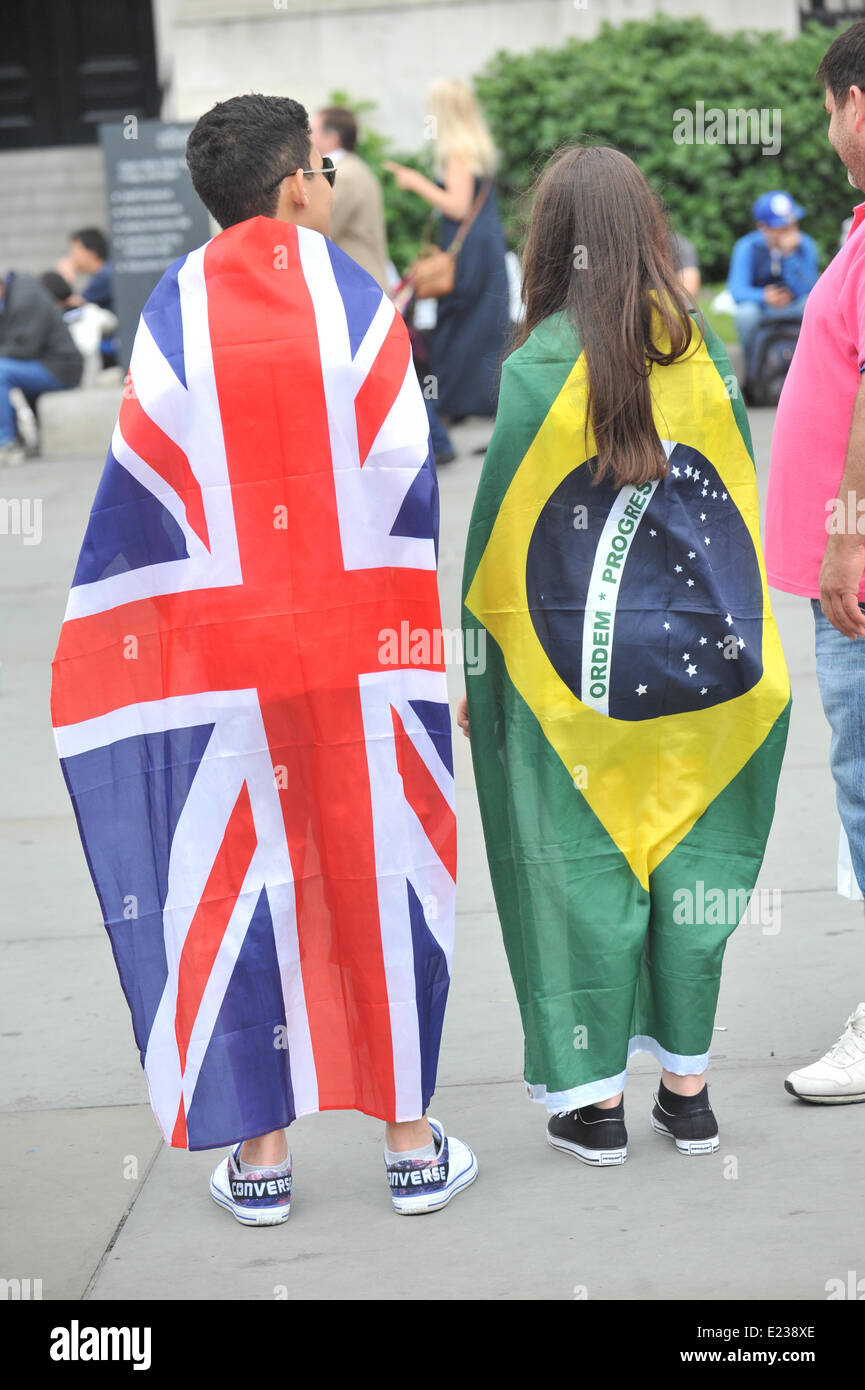 Football supporters flags hi-res stock photography and images - Alamy