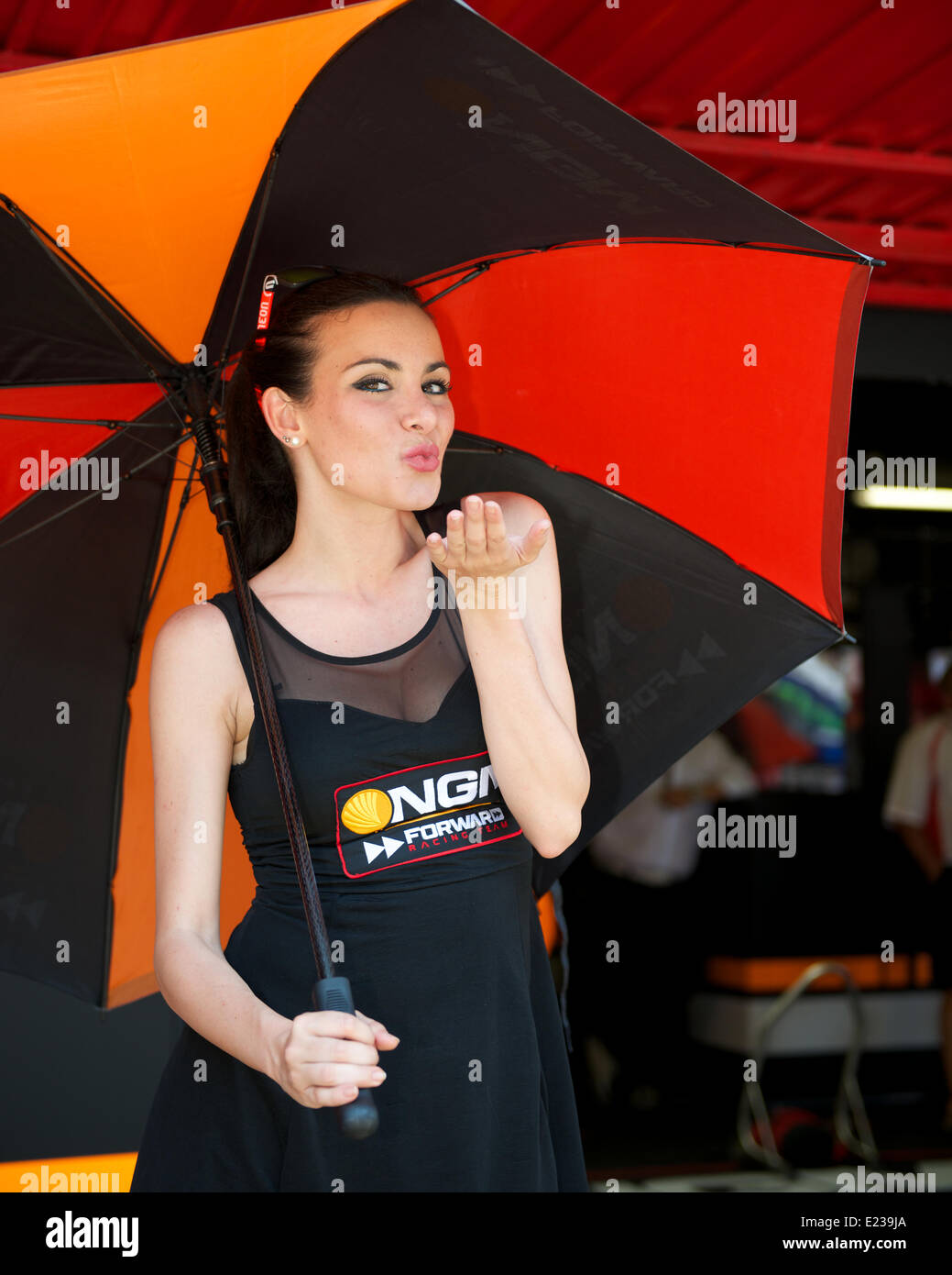 Barcelona, Spain. 14th June 2014. Grid Girl of the NGM Mobile Forward ...