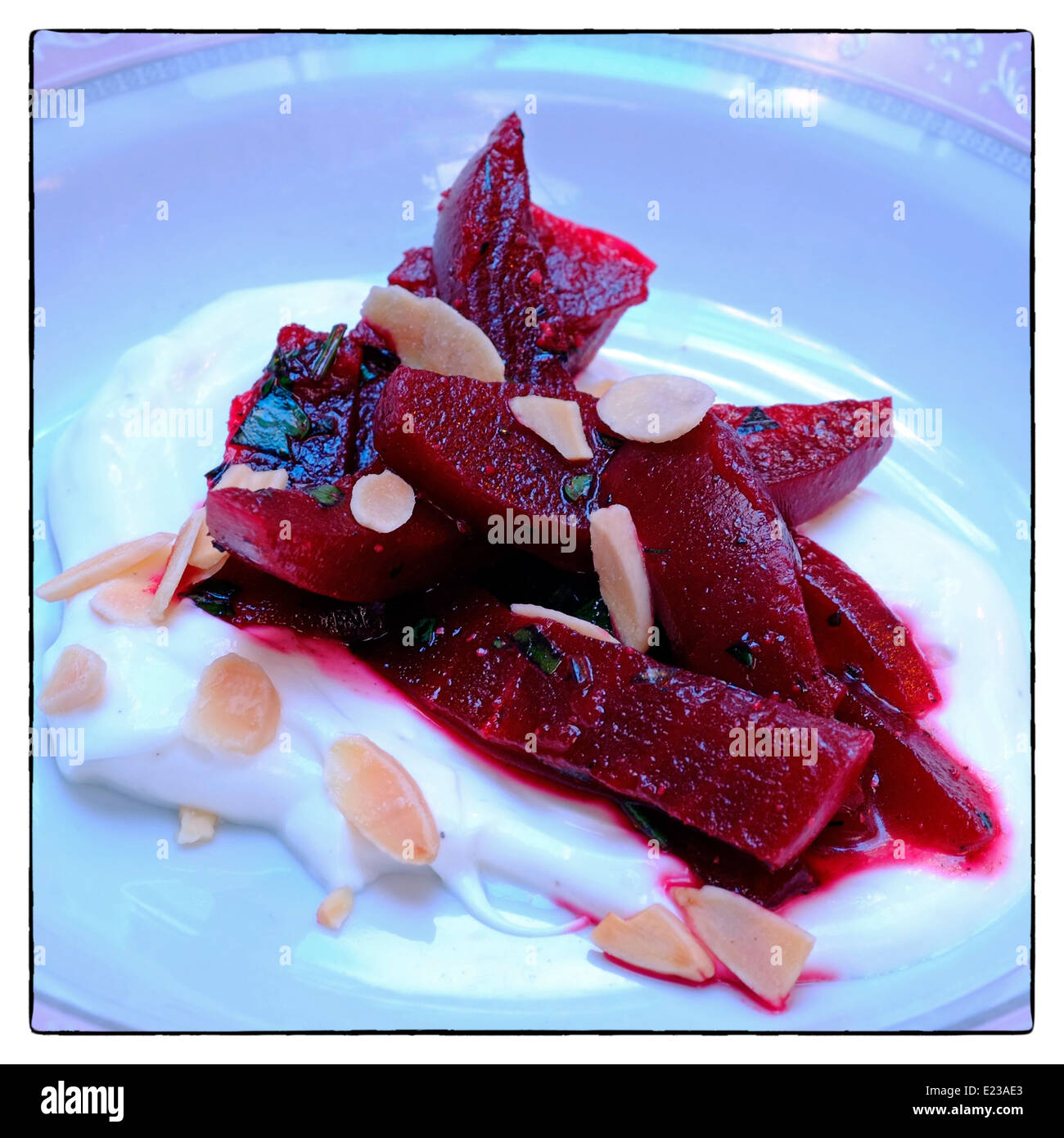 A Salad dish of Labaneh or Labane Middle eastern strained yogurt cheese ...