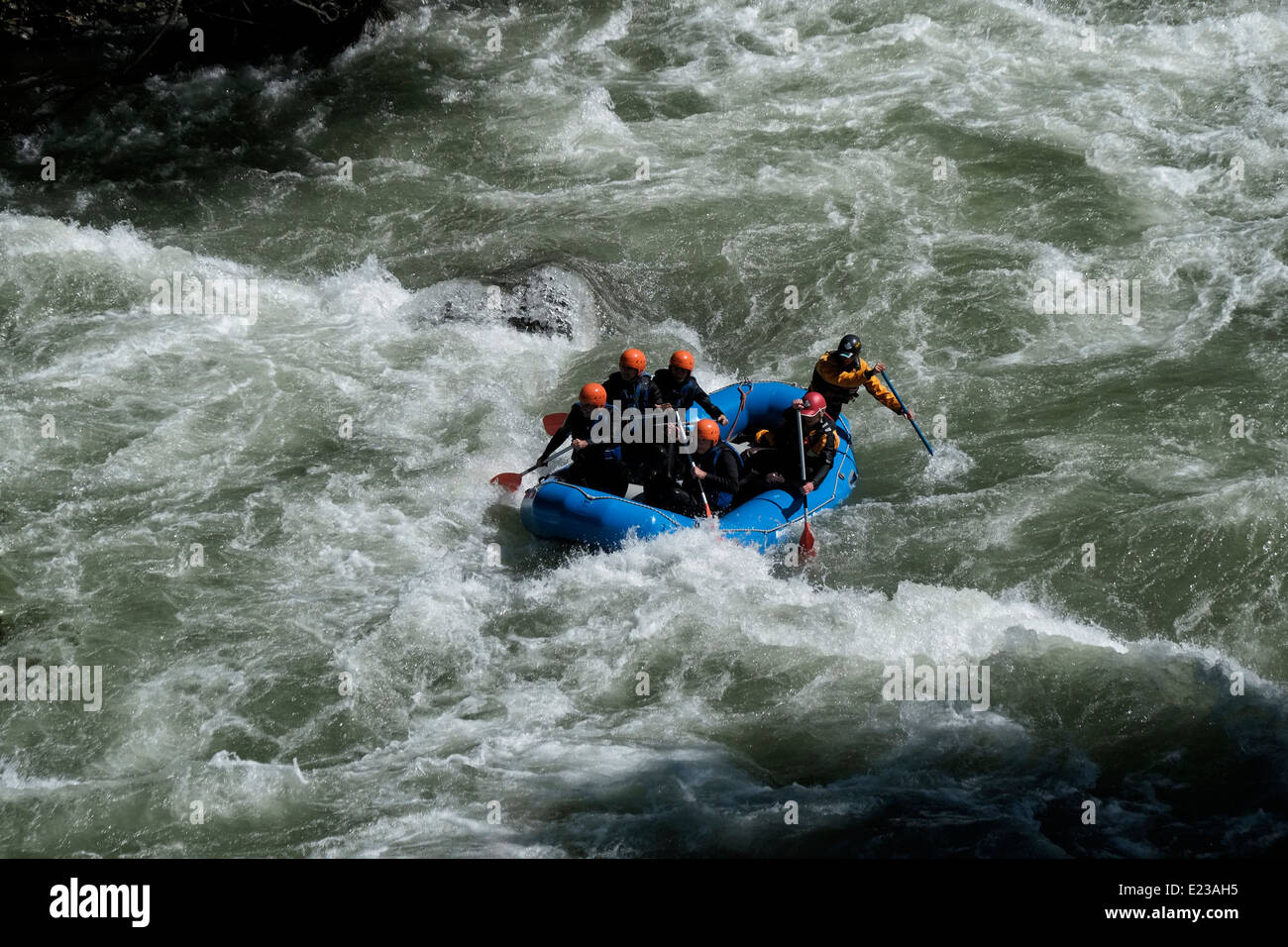 White water rafting at the Noguera Pallaresa river in Naut Aran Aran ...