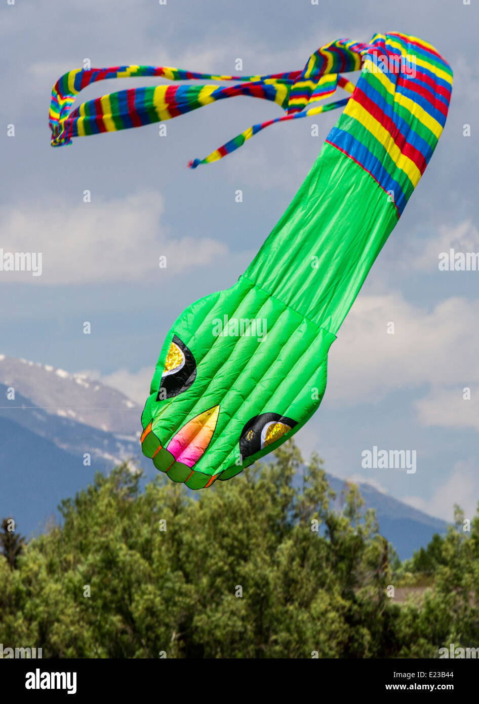 Serpent snake shaped kite against a Colorado sky Stock Photo - Alamy