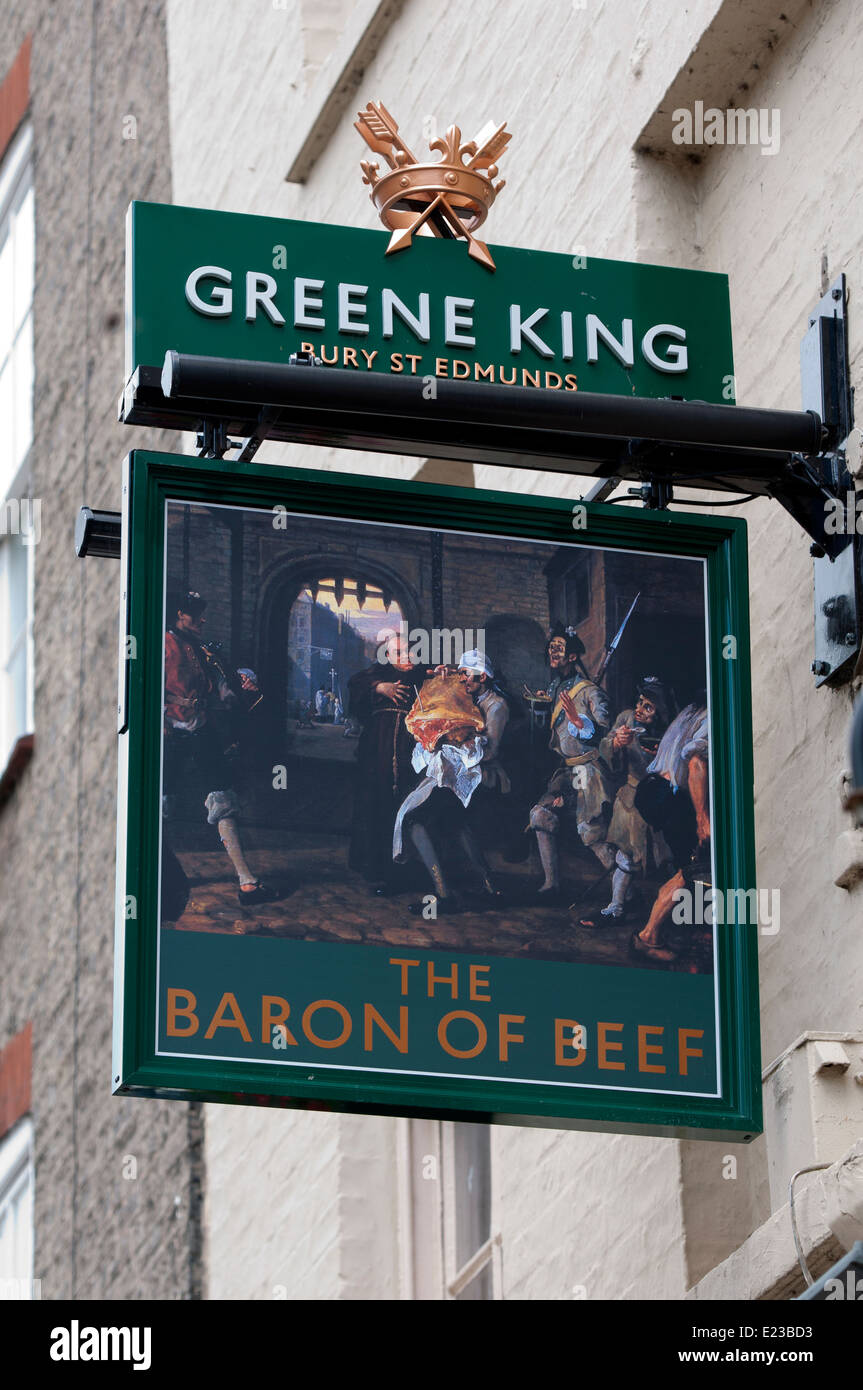 The baron of Beef pub sign, Cambridge, UK Stock Photo - Alamy