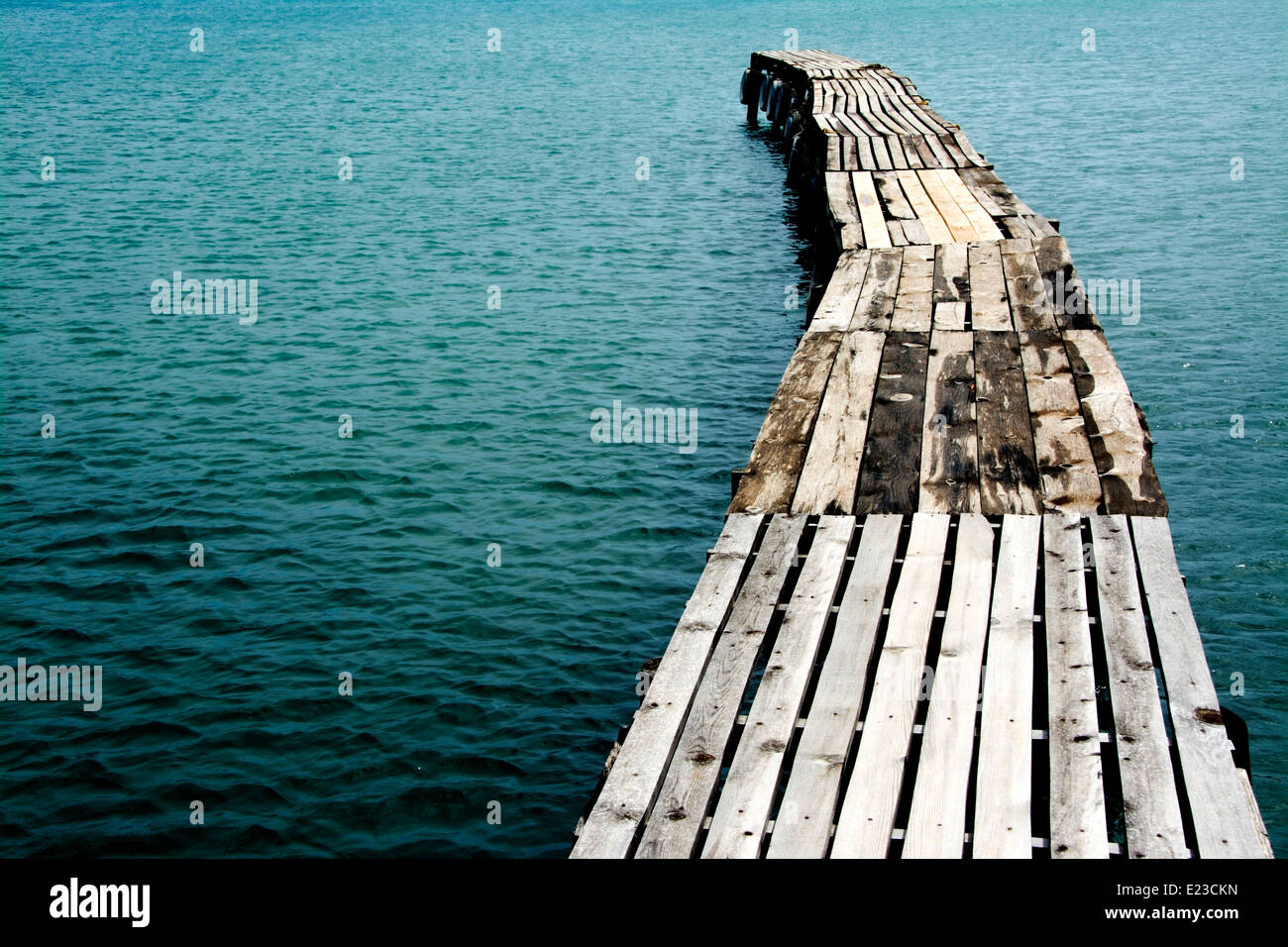 Wooden long pier Stock Photo - Alamy