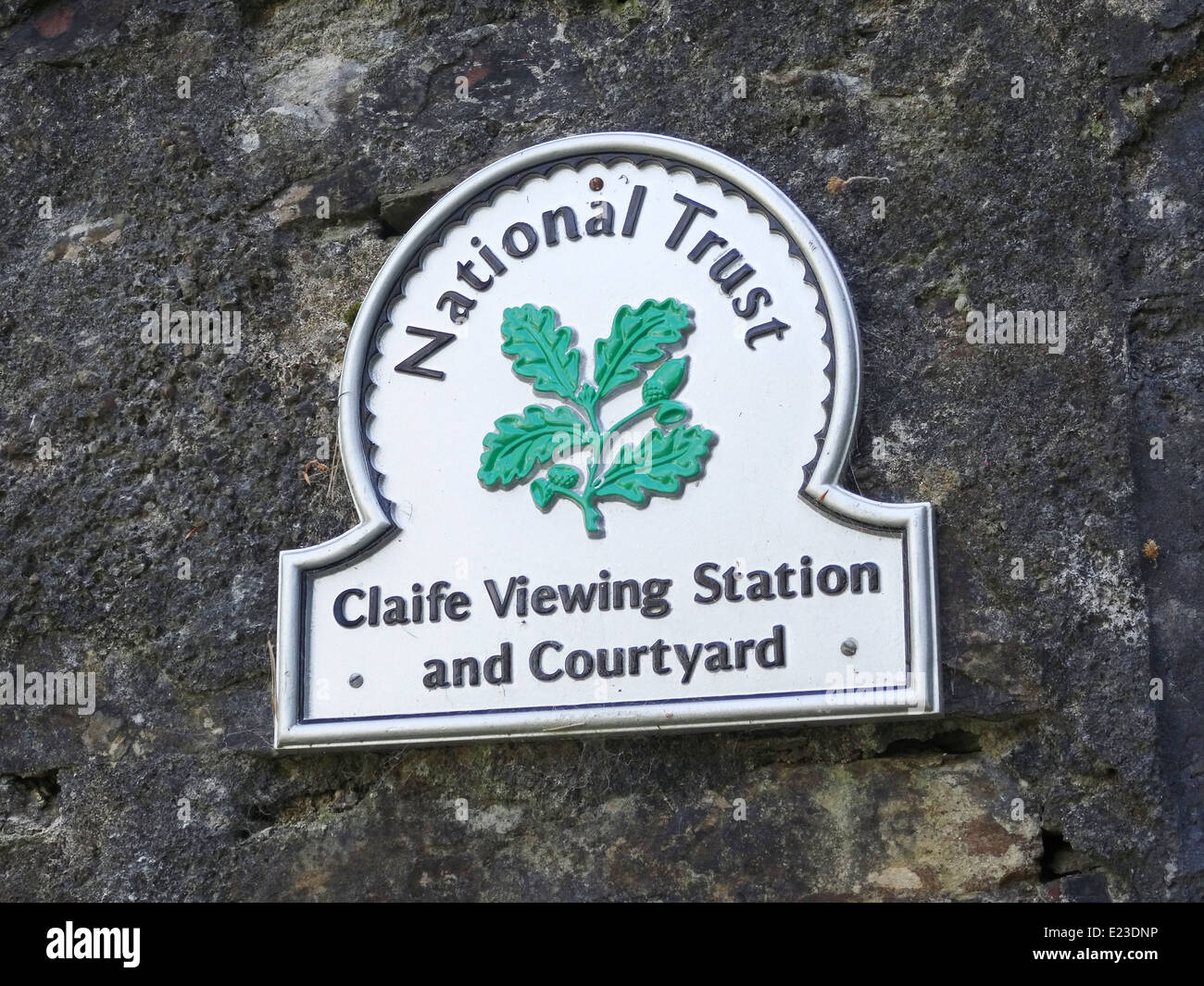 National Trust Sign for Claife Viewing Station and Courtyard ...