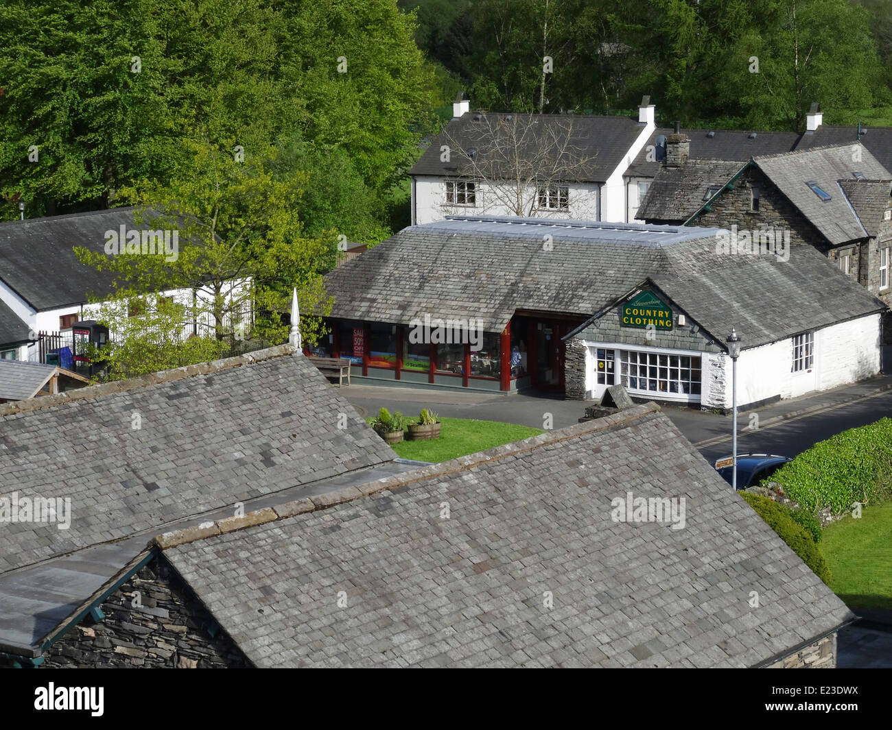 Hawkshead village shops lake district hi-res stock photography and ...