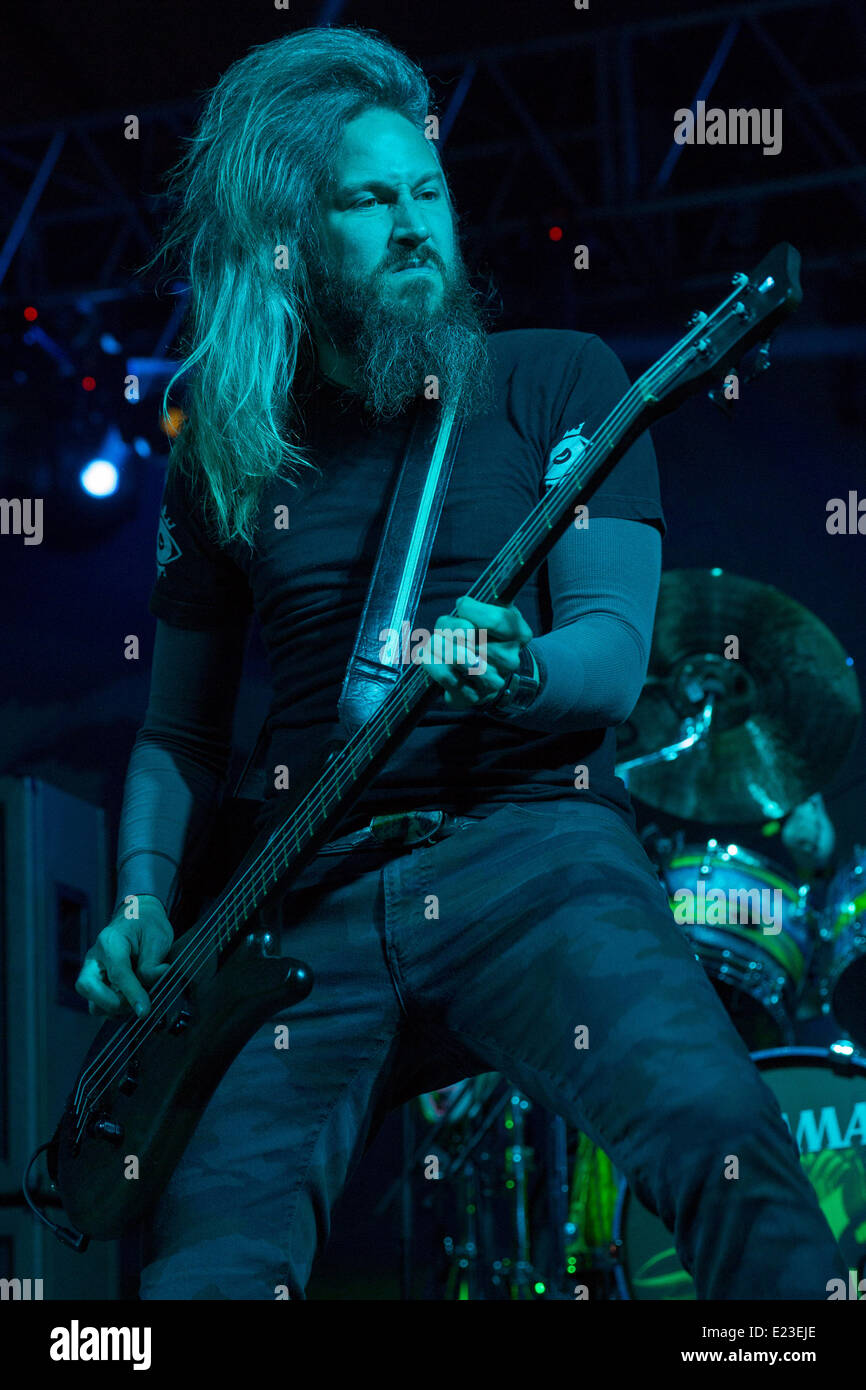 Manchester, Tennessee, USA. 13th June, 2014. Bassist TROY SANDERS of ...