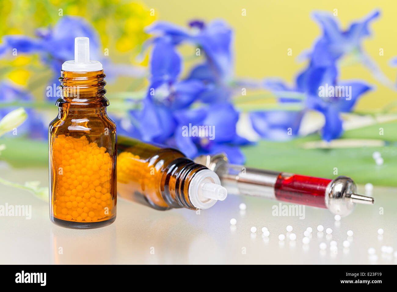 Homeopathy globules flower hi-res stock photography and images - Alamy