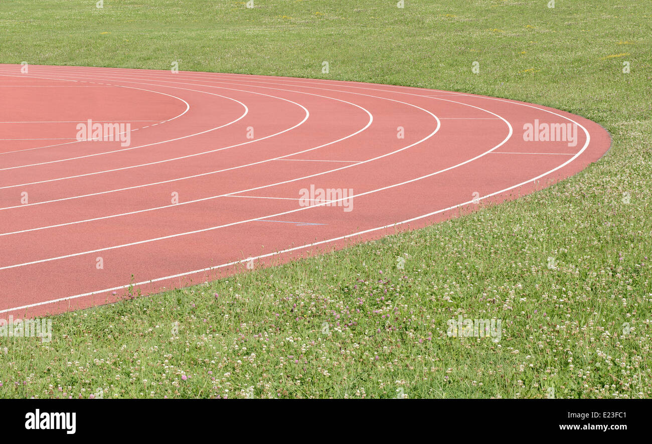 Running track athletics sports field Stock Photo - Alamy