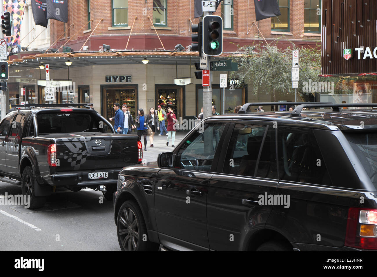 traffic in market street in Sydney city centre,nsw,australia Stock ...