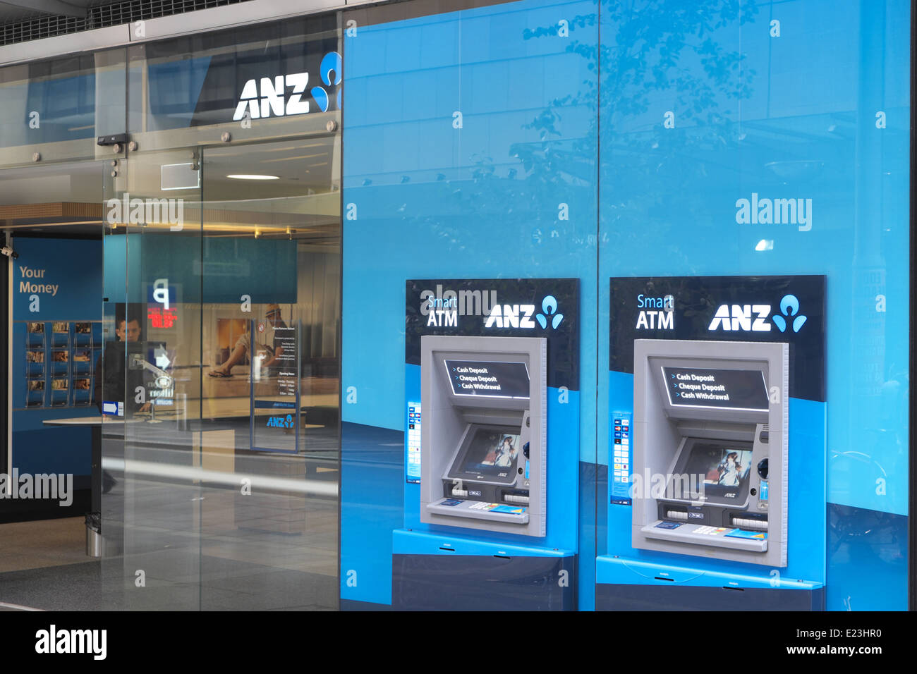 ANZ bank branch in George street,Sydney city centre with two ATM ...