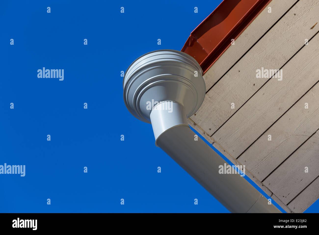 Blue rain gutter hi-res stock photography and images - Alamy