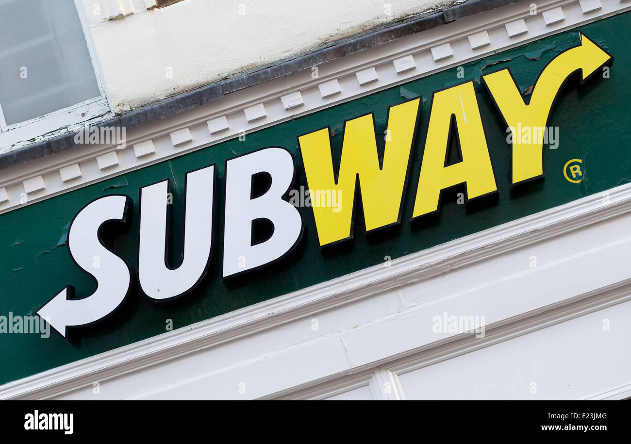Subway store sign Stock Photo - Alamy