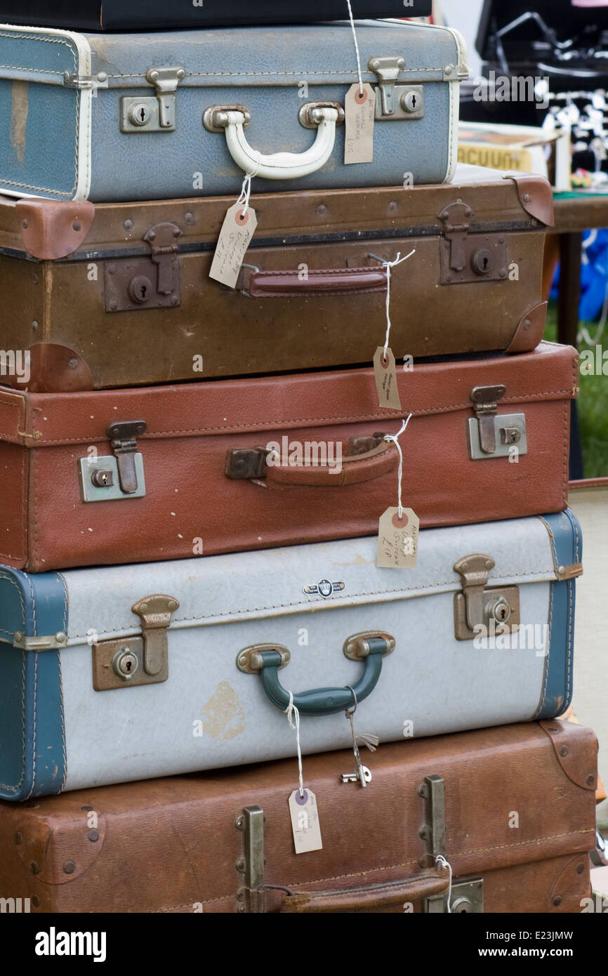 Stacked Retro vintage suitcases Stock Photo - Alamy