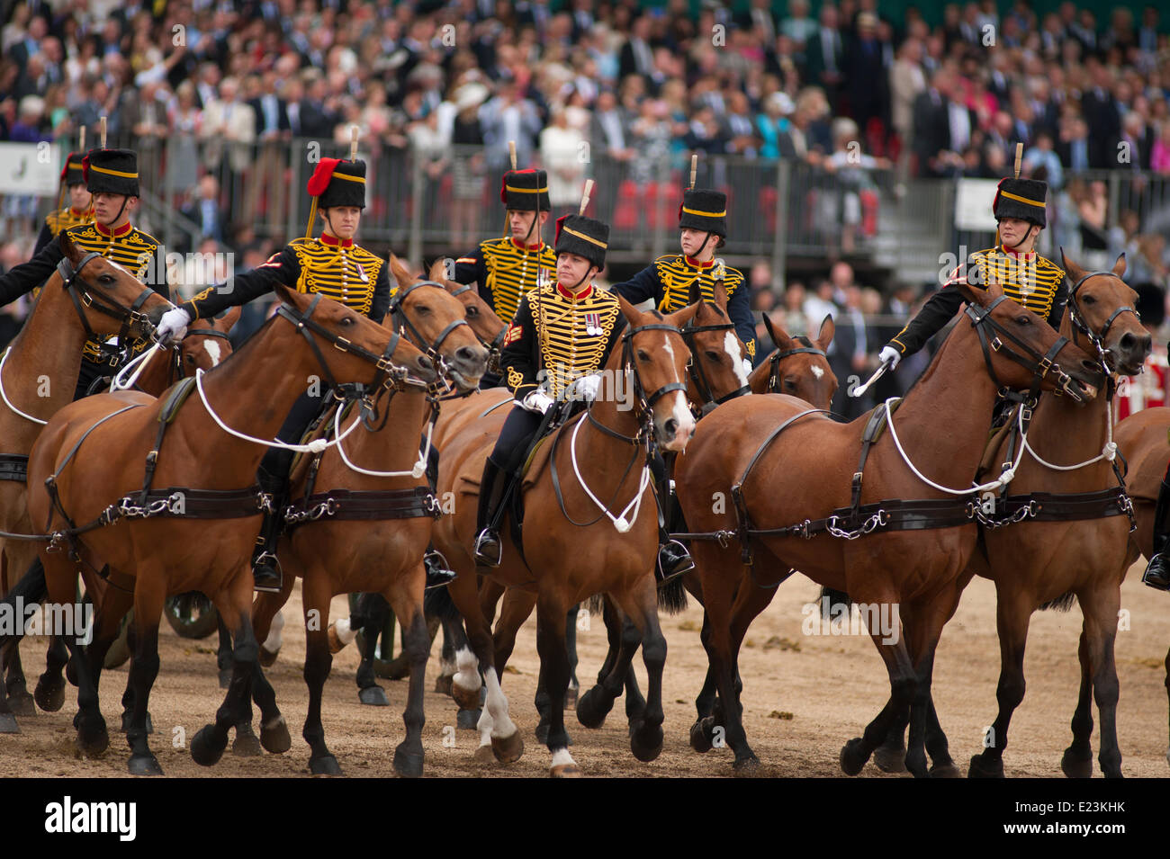 Horse Guards Parade, London UK. 14th June 2014. The King’s Troop Royal ...