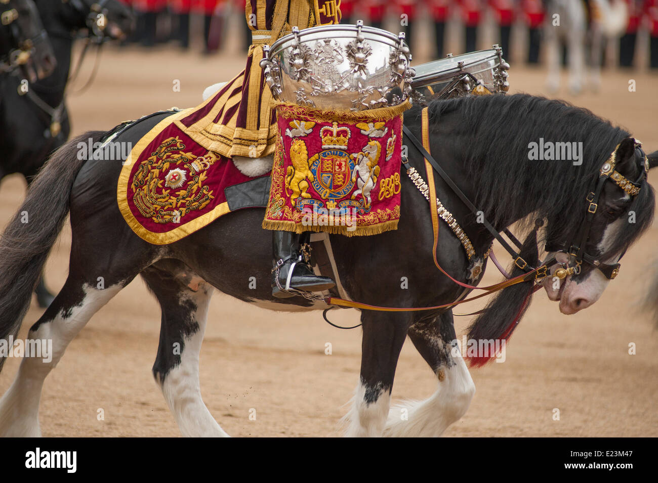 Horse Guards Parade, London UK. 14th June 2014. Closeup of ornate gold ...