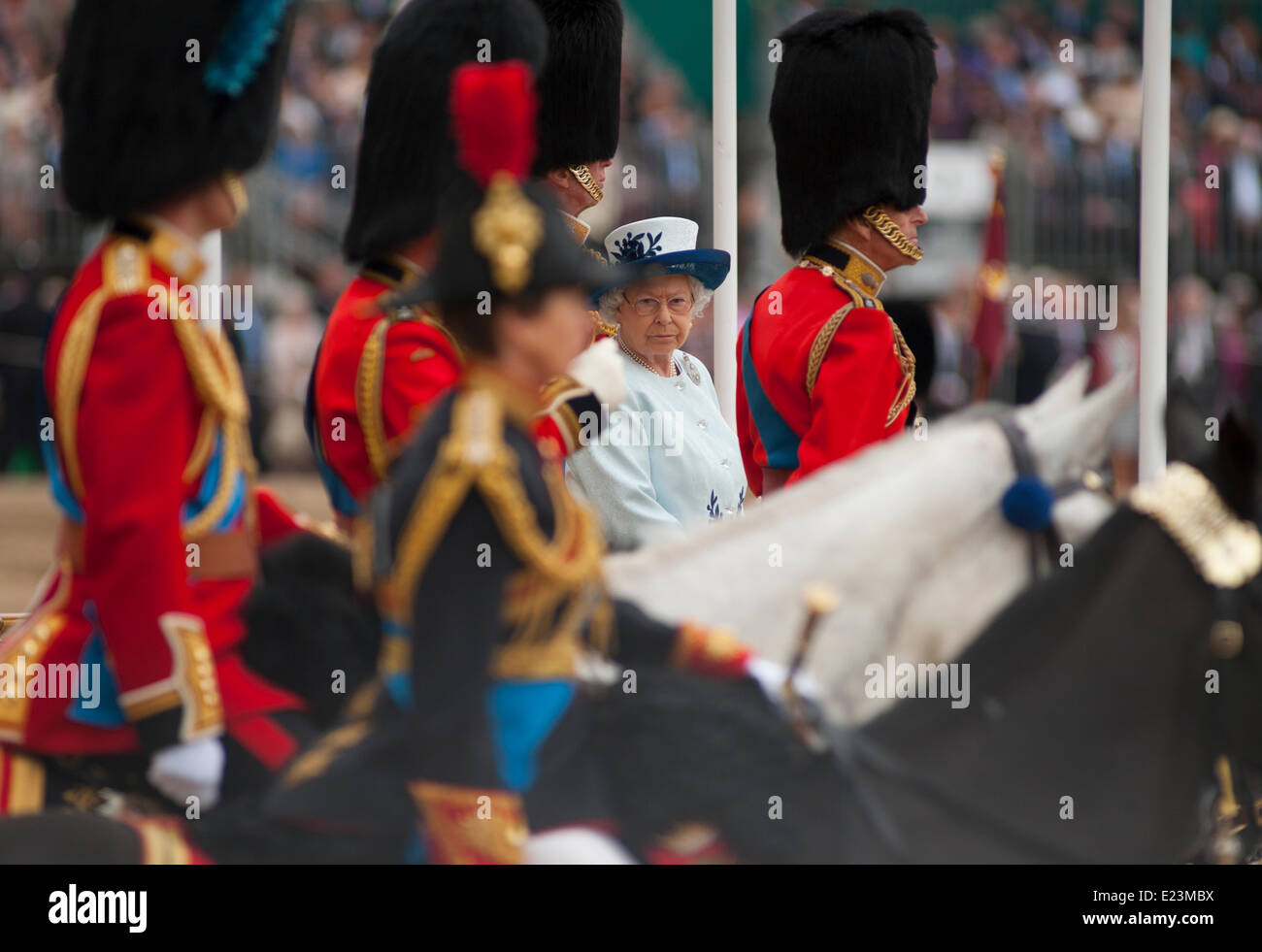 Horse Guards Parade, London UK. 14th June 2014. Her Majesty The Queen ...