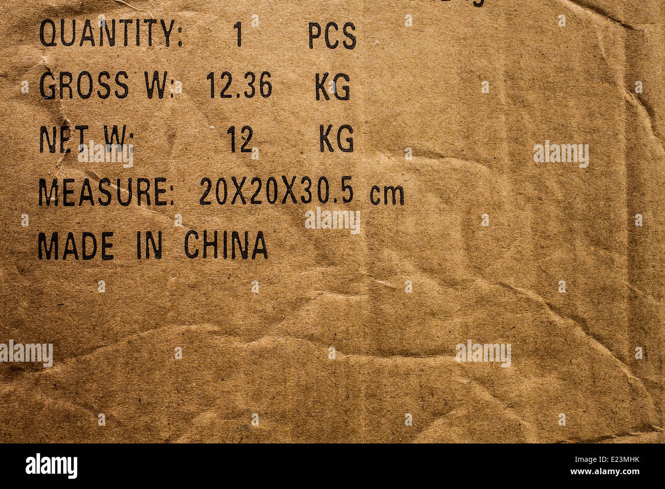 Made in china cardboard box hi-res stock photography and images - Alamy