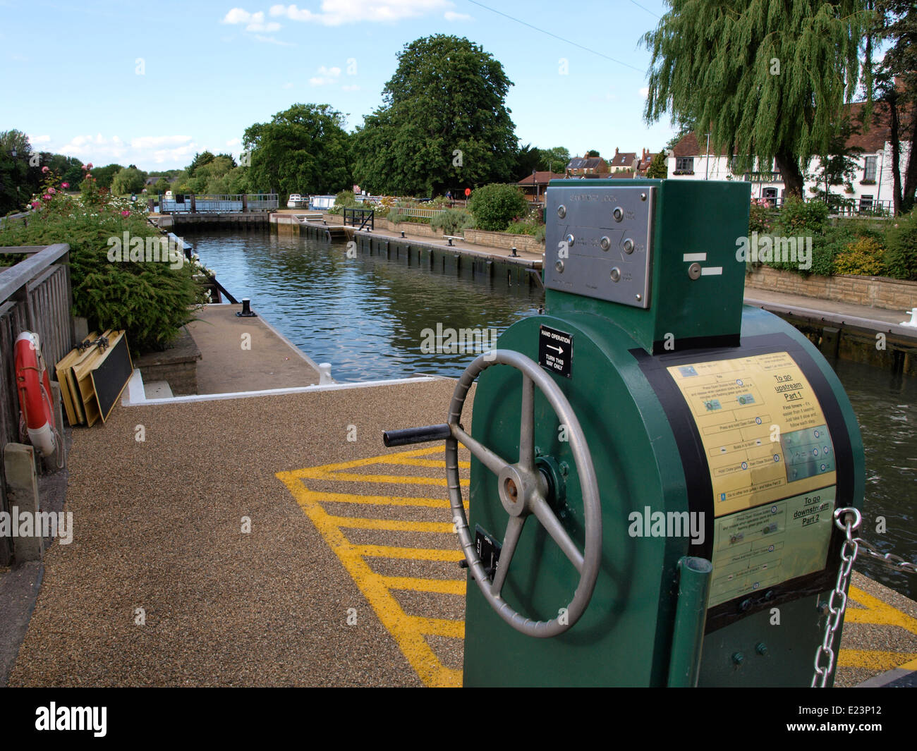 Lock opening handle, Sandford Lock, Sandford-on-Thames, Oxfordshire, UK ...