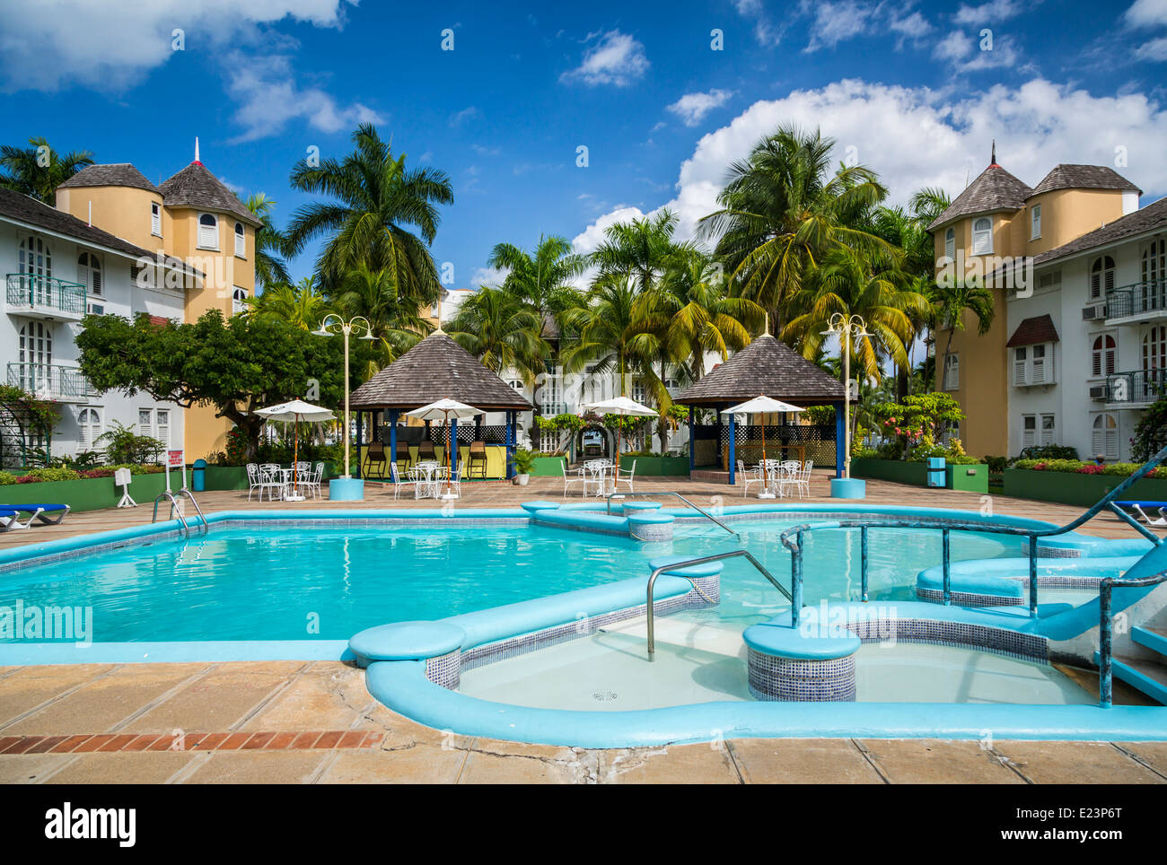 The pool area of the Sandcastles Beach Resort in downtown Ocho Rios ...